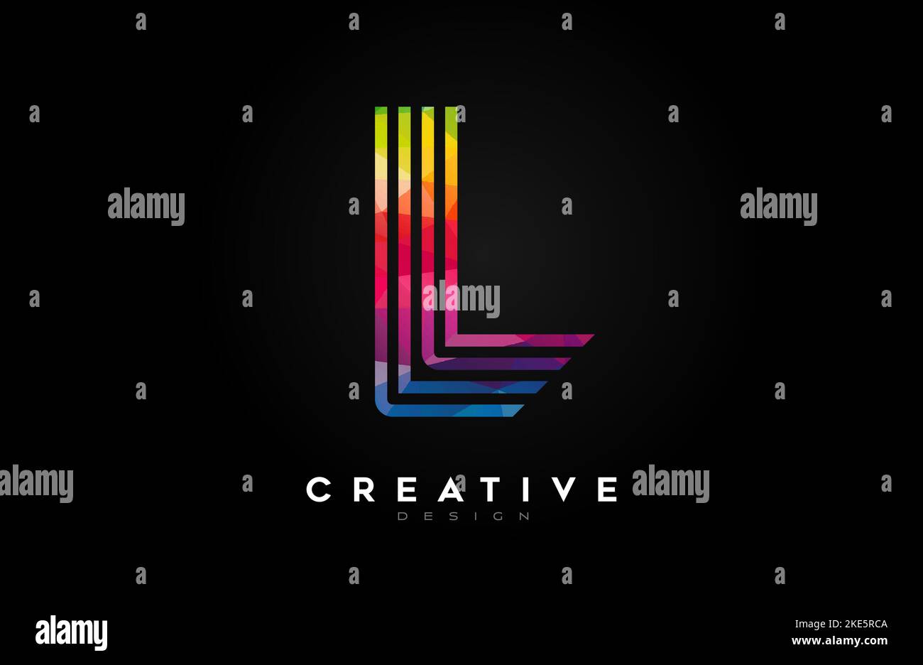 Vibrant Lines Letter L Logo with Lines and Monogram Creative Style ...