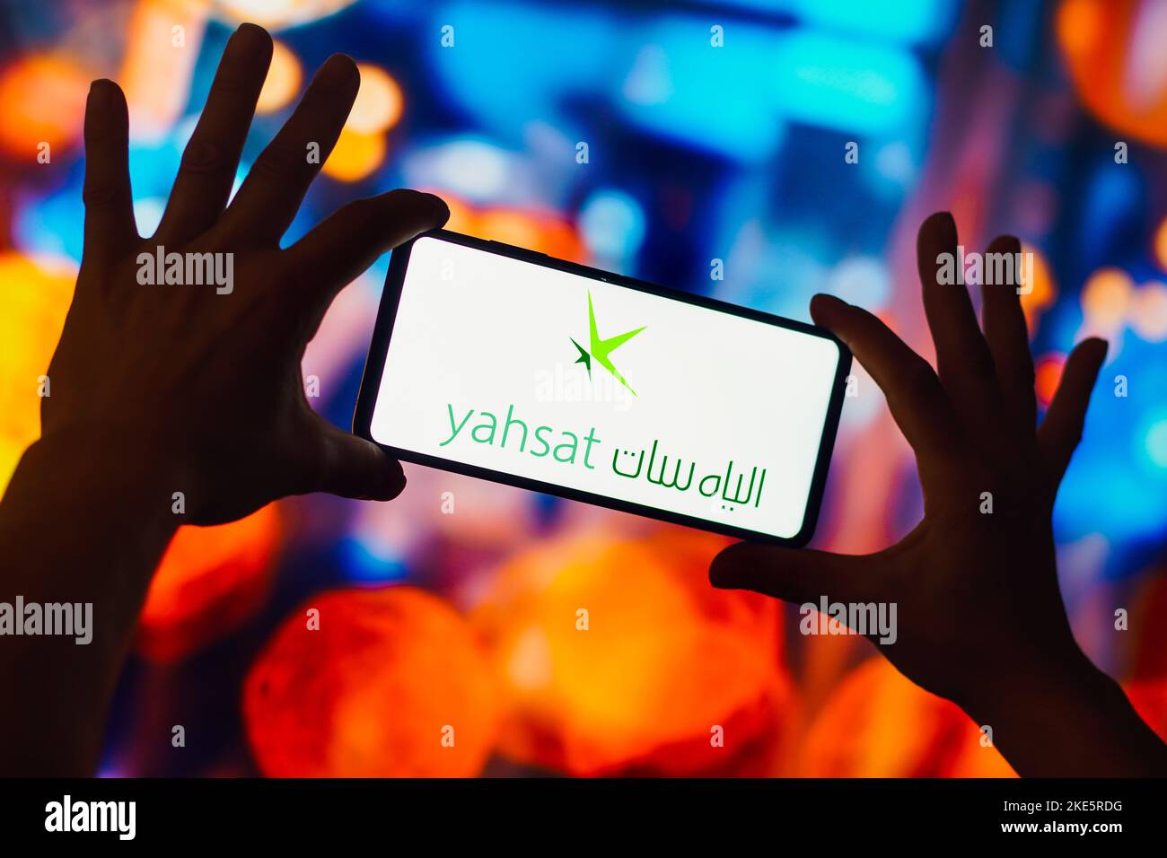 In this photo illustration, the Al Yah Satellite Communications (Yahsat ...