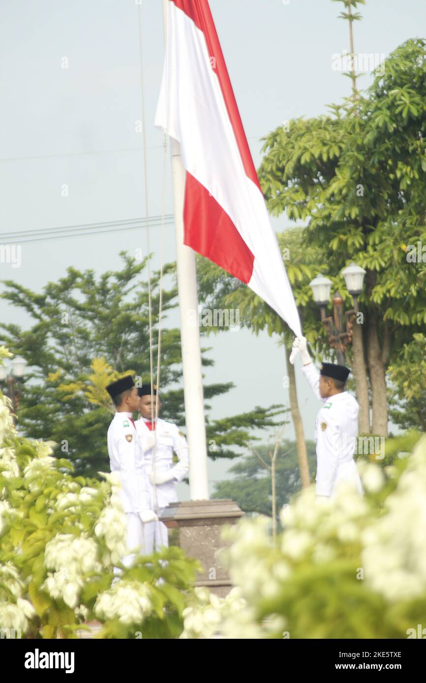 Madiun, East Java, Indonesia. 10th Nov, 2022. The Pusaka Flag-Raising ...