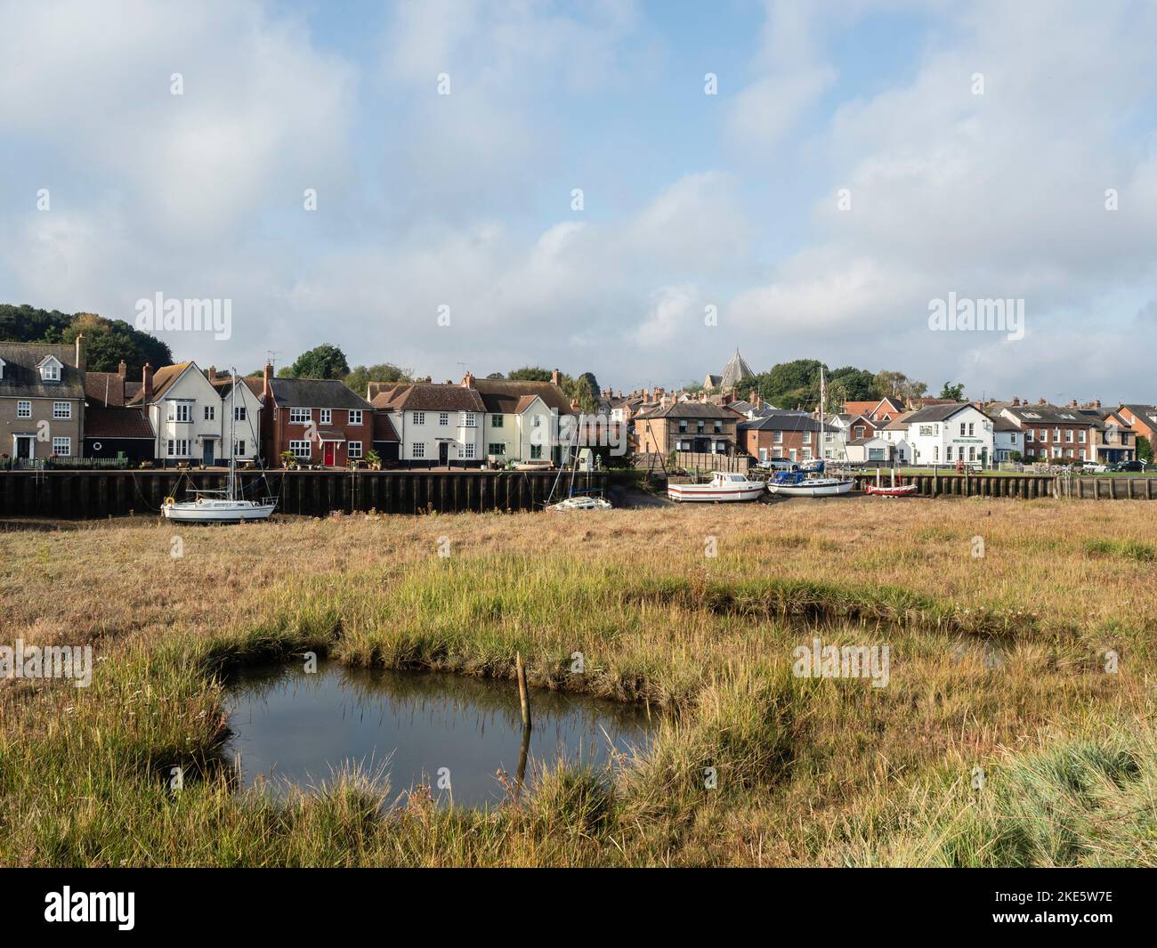 The village of Rowhedge viewed from Wivenhoe, Colchester, Essex ...