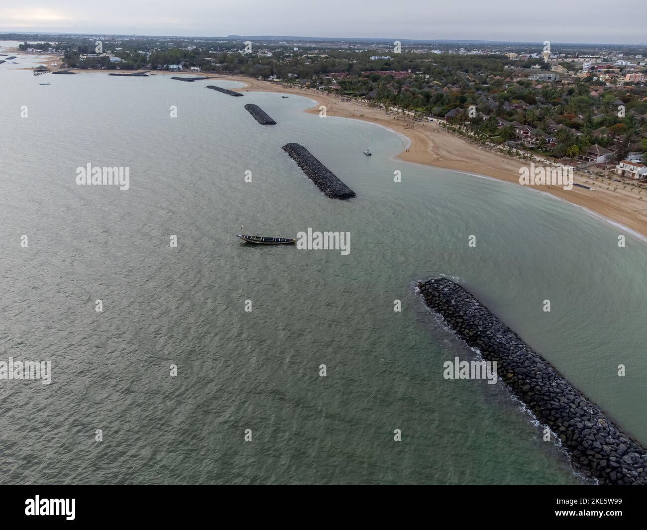 An aerial view of the rocky coastline of Saly, Senegal Stock Photo - Alamy