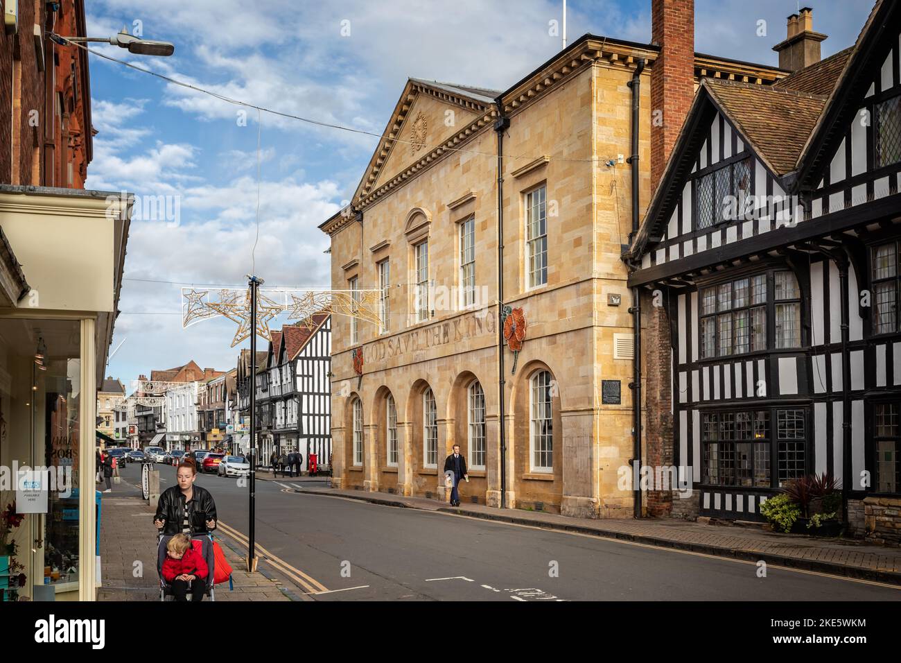Historic Town Hall with God Save The King on exterior - to King Geoirge ...