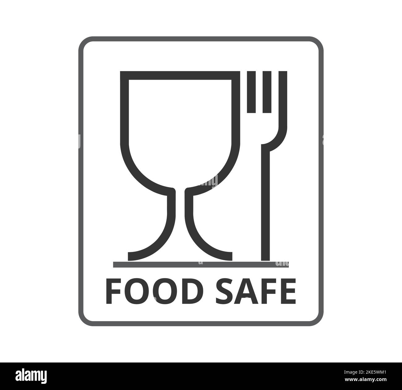 Monochromatic Food Safe symbol. Concept of food contact and safety ...