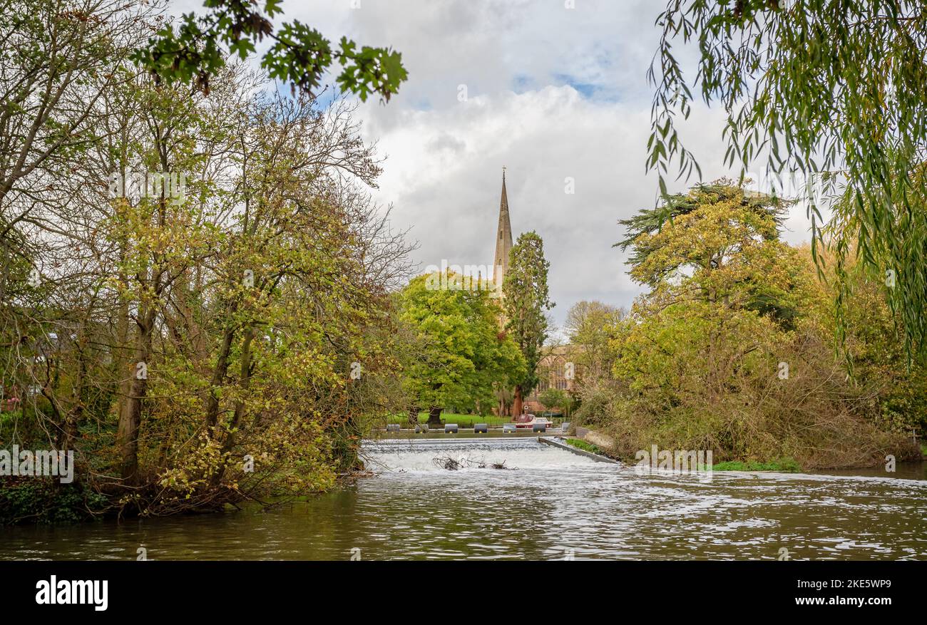View across the River Avon to Holy Trinity Church where William ...