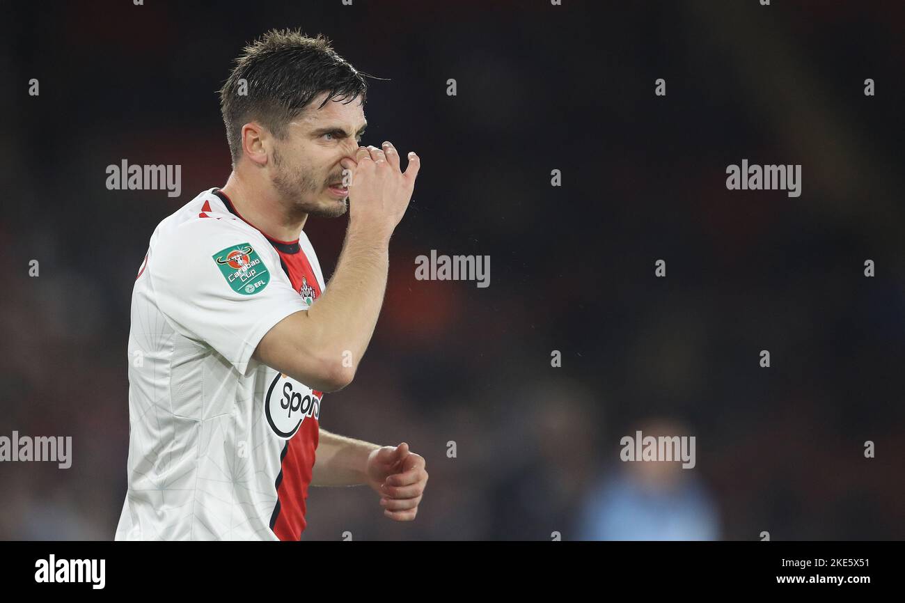 Southampton, England, 9th November 2022. Romain Perraud of Southampton ...