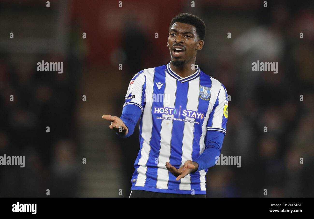 Southampton, England, 9th November 2022. Tyreeq Bakinson of Sheffield ...