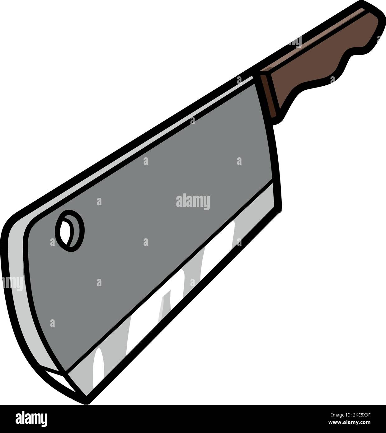 A cartoon-style chopping knife isolated on a vertical white background ...