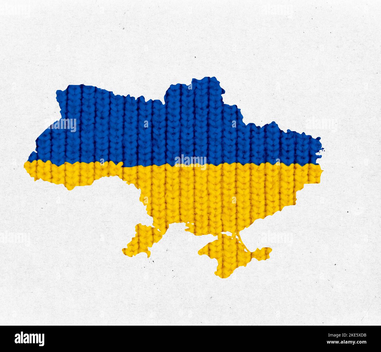 Creative conceptual design. Knitted texture of map of Ukraine country ...