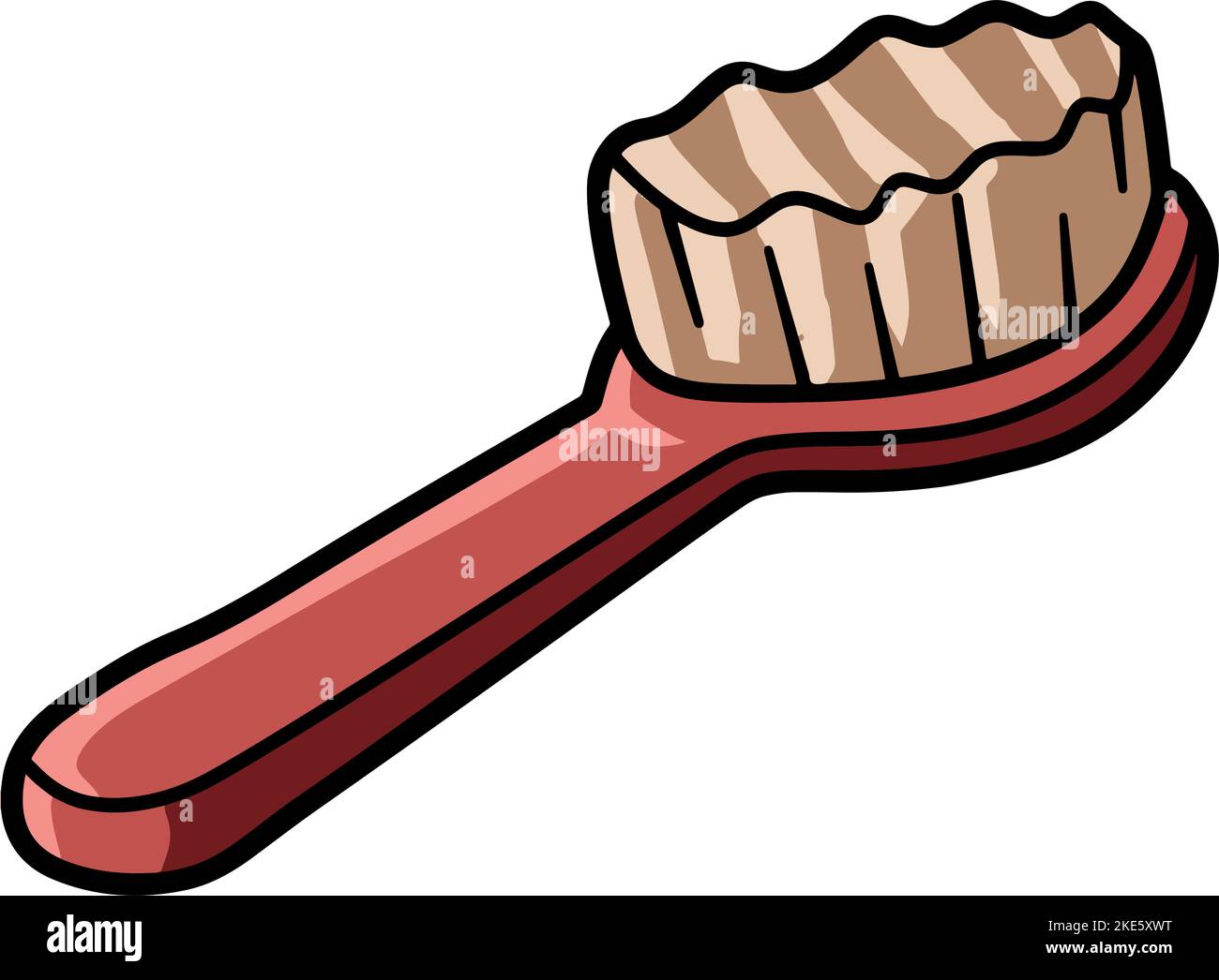 A cartoon-style red brush isolated on a white background Stock Vector ...