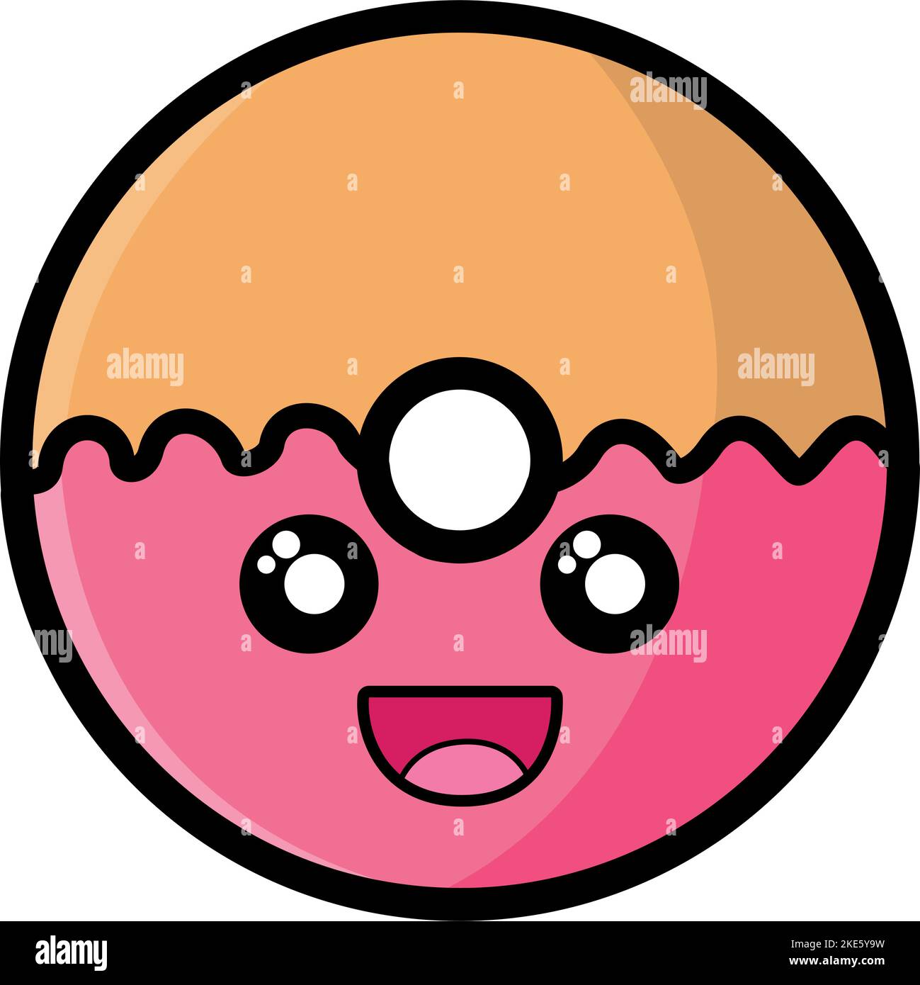 A cartoon-style donut isolated on a vertical white background Stock ...