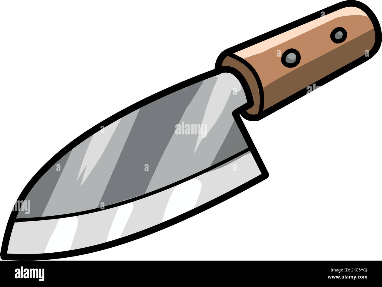 A cartoon-style cooking knife isolated on a white background Stock ...