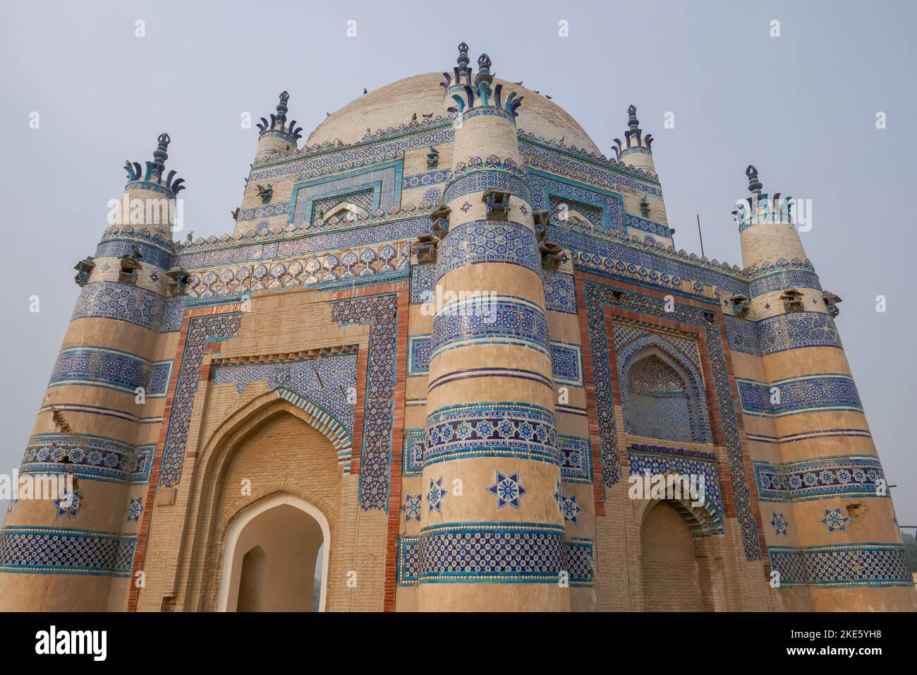 Low angle view of beautiful ancient medieval tomb of Bibi Jawindi with ...
