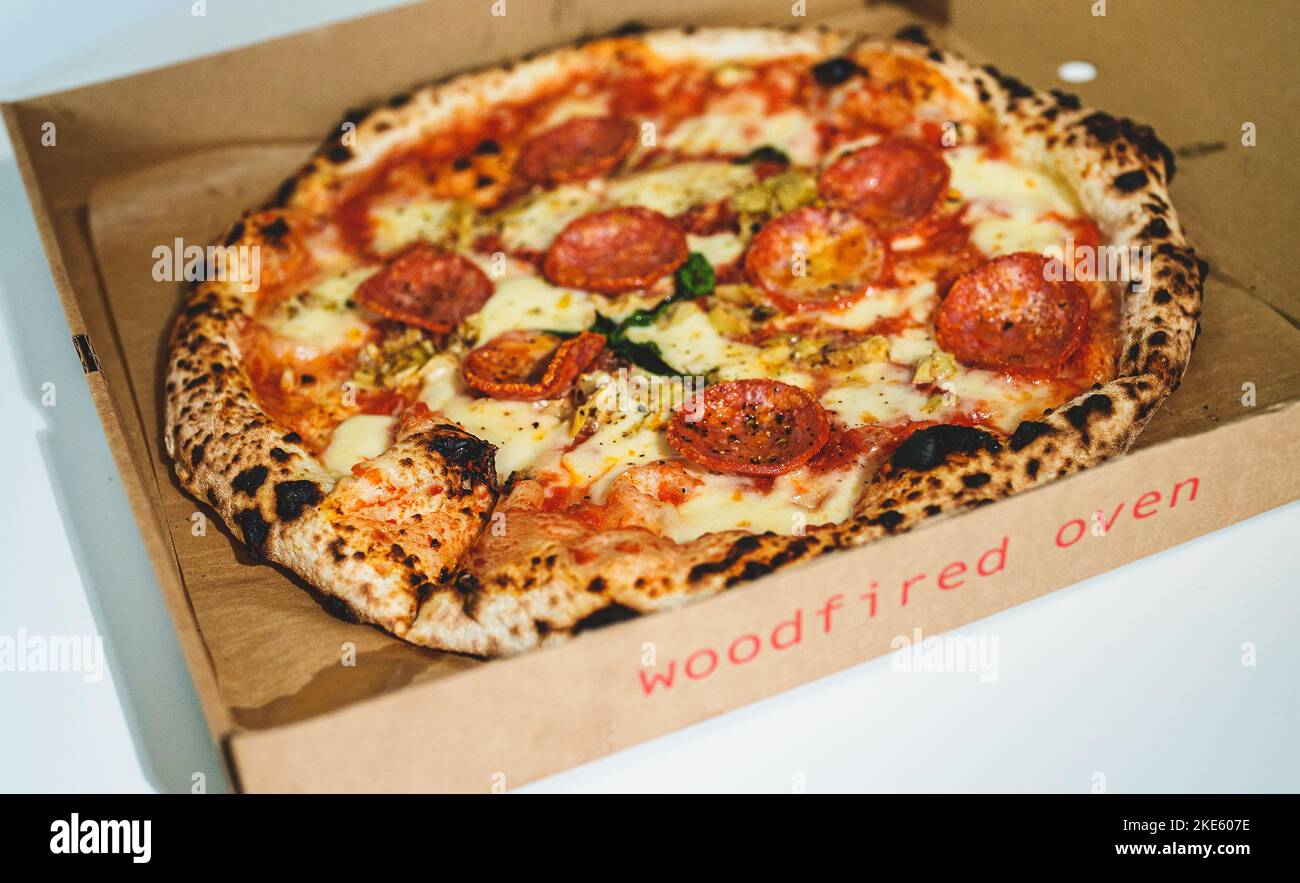 Photo of traditional Italian-American pizza Pepperoni Stock Photo - Alamy