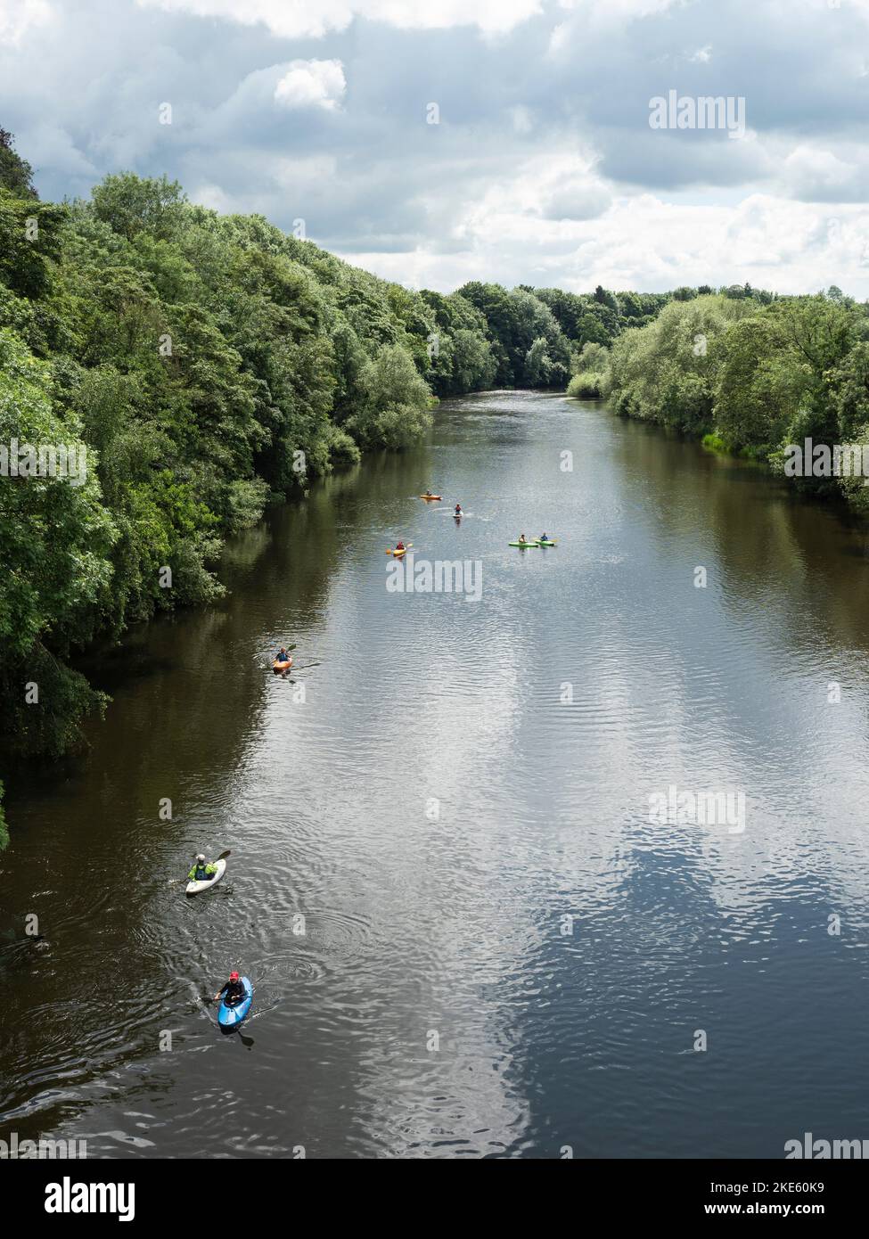 Kayaking on the River Wye, Hay-on-Wye, Powys, Wales Stock Photo - Alamy