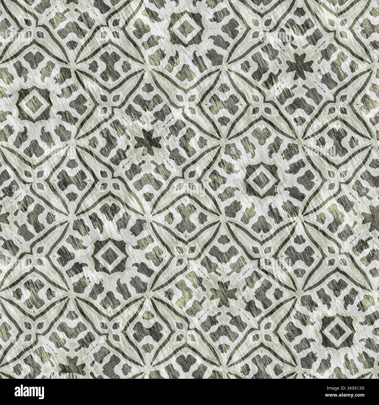 Mosaic geometric green seamless texture pattern. Trendy kaleidoscope ...