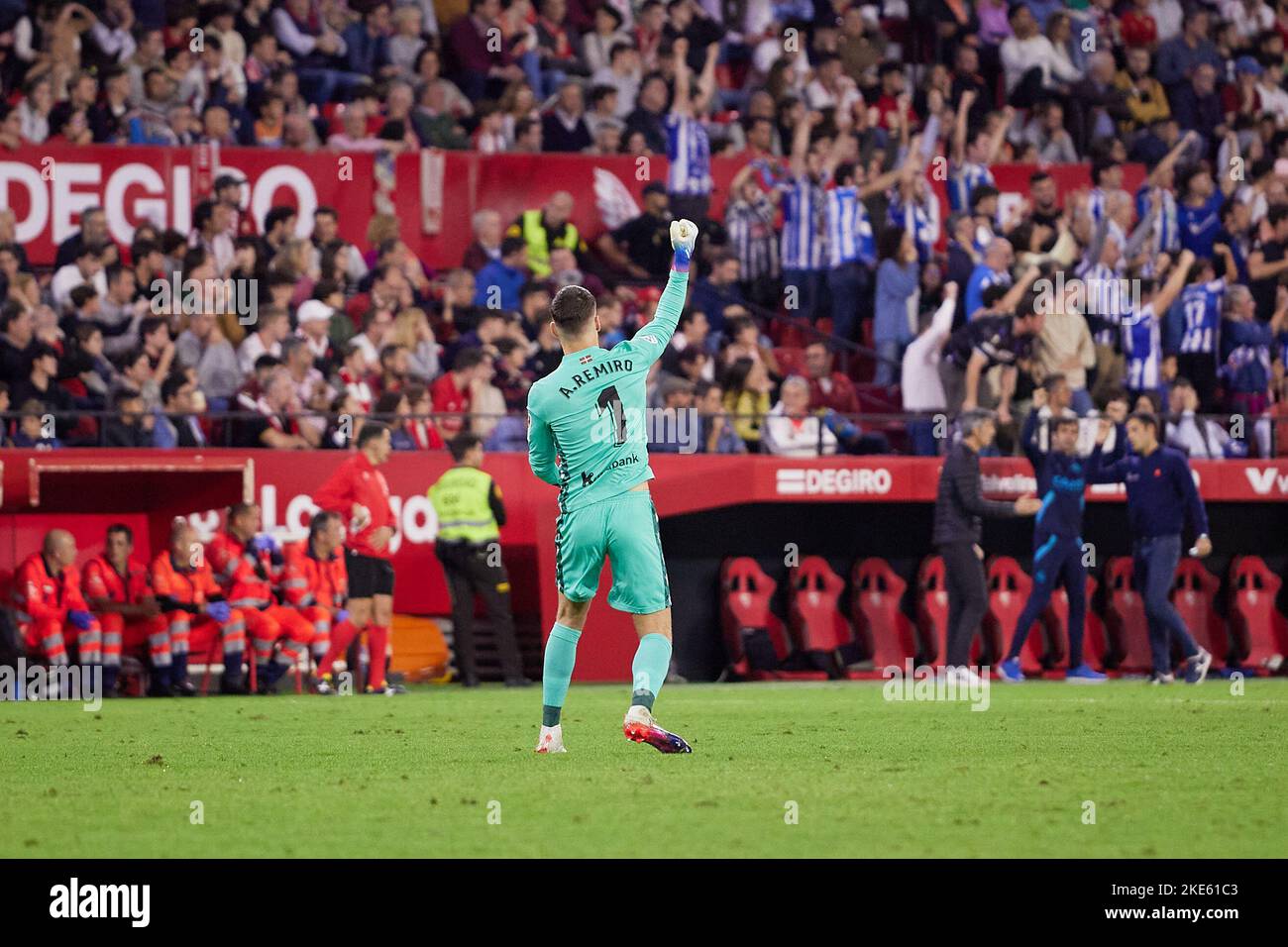 Seville, Spain. 09th Nov, 2022. Goalkeeper Alex Remiro (1) of Real ...