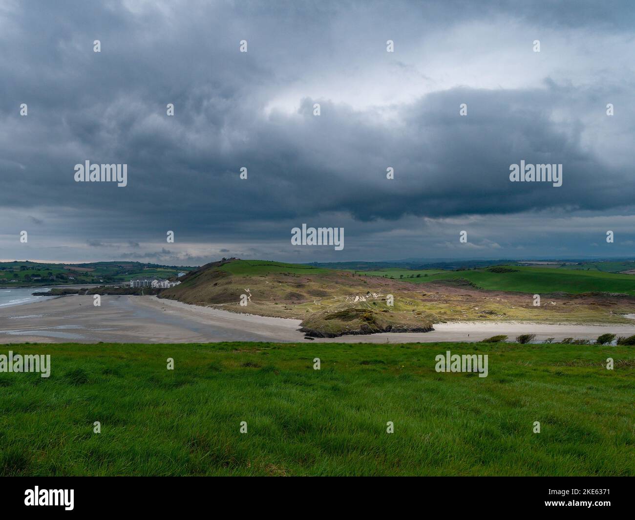 Picturesque hills in the Ireland, a view of the Clonakilty seashore ...