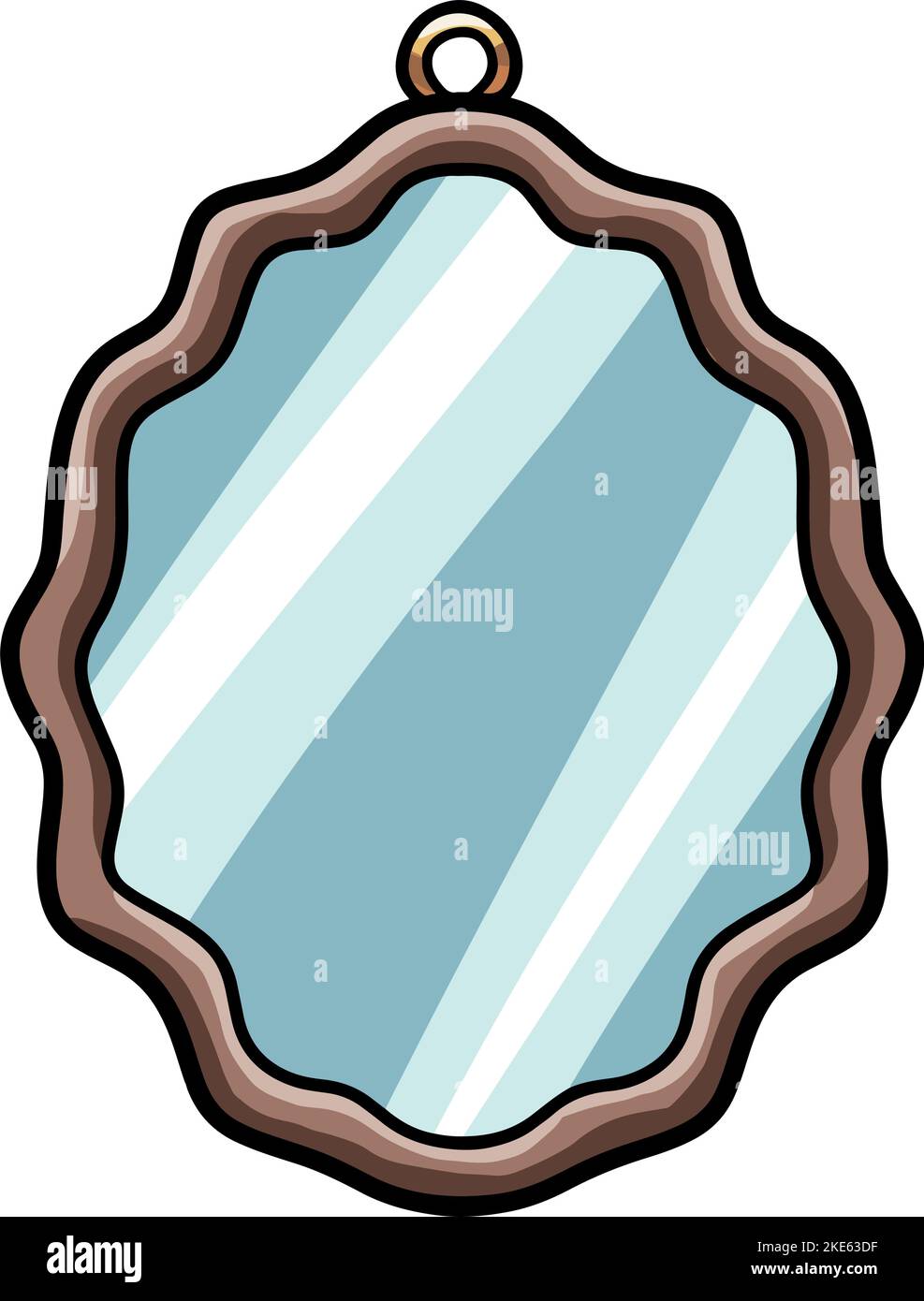 A cartoon-style mirror isolated on a vertical white background Stock ...
