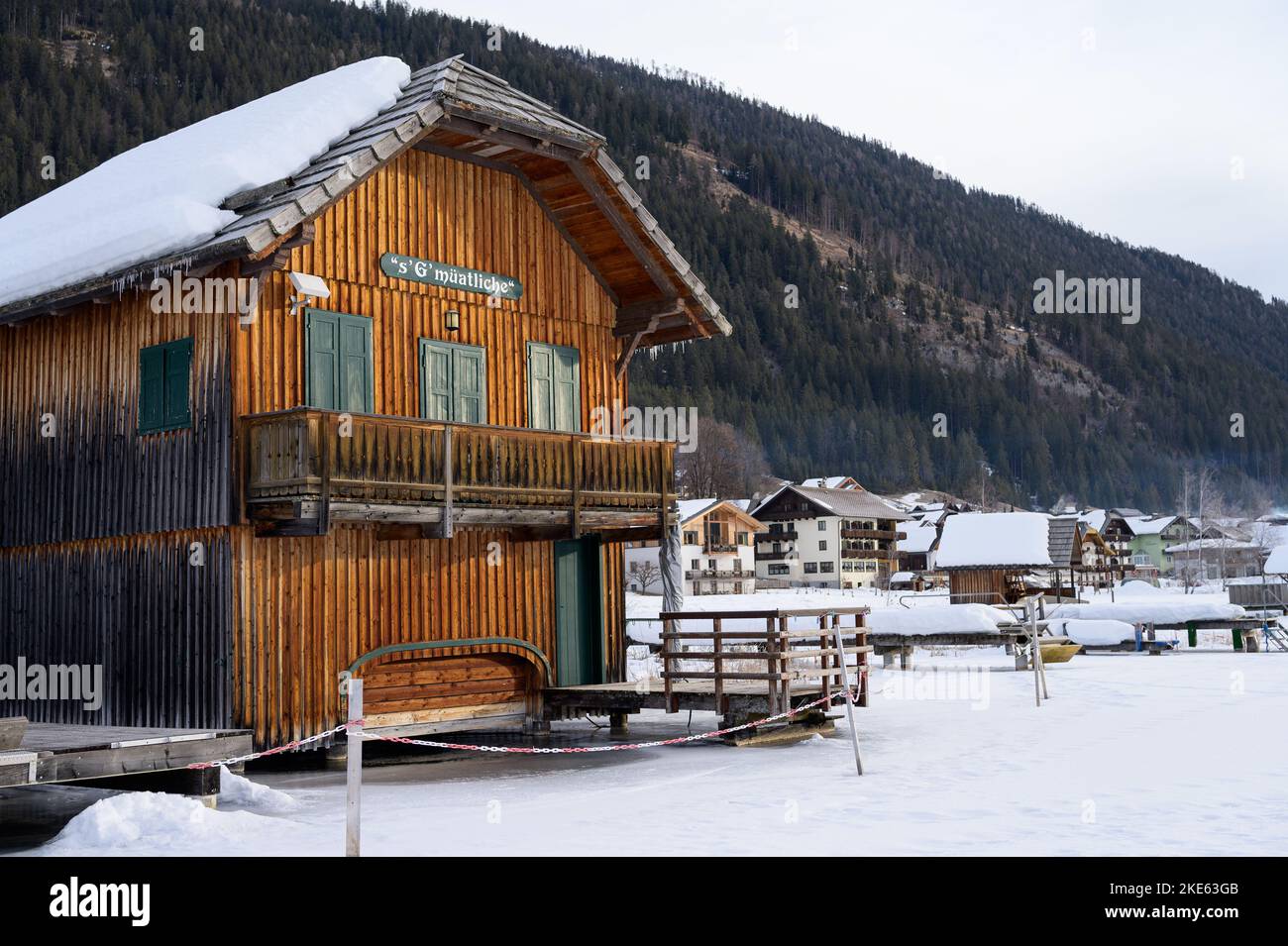 Weissensee, Austria - February 8, 2022: Lake Weissensee (Austria) on a ...