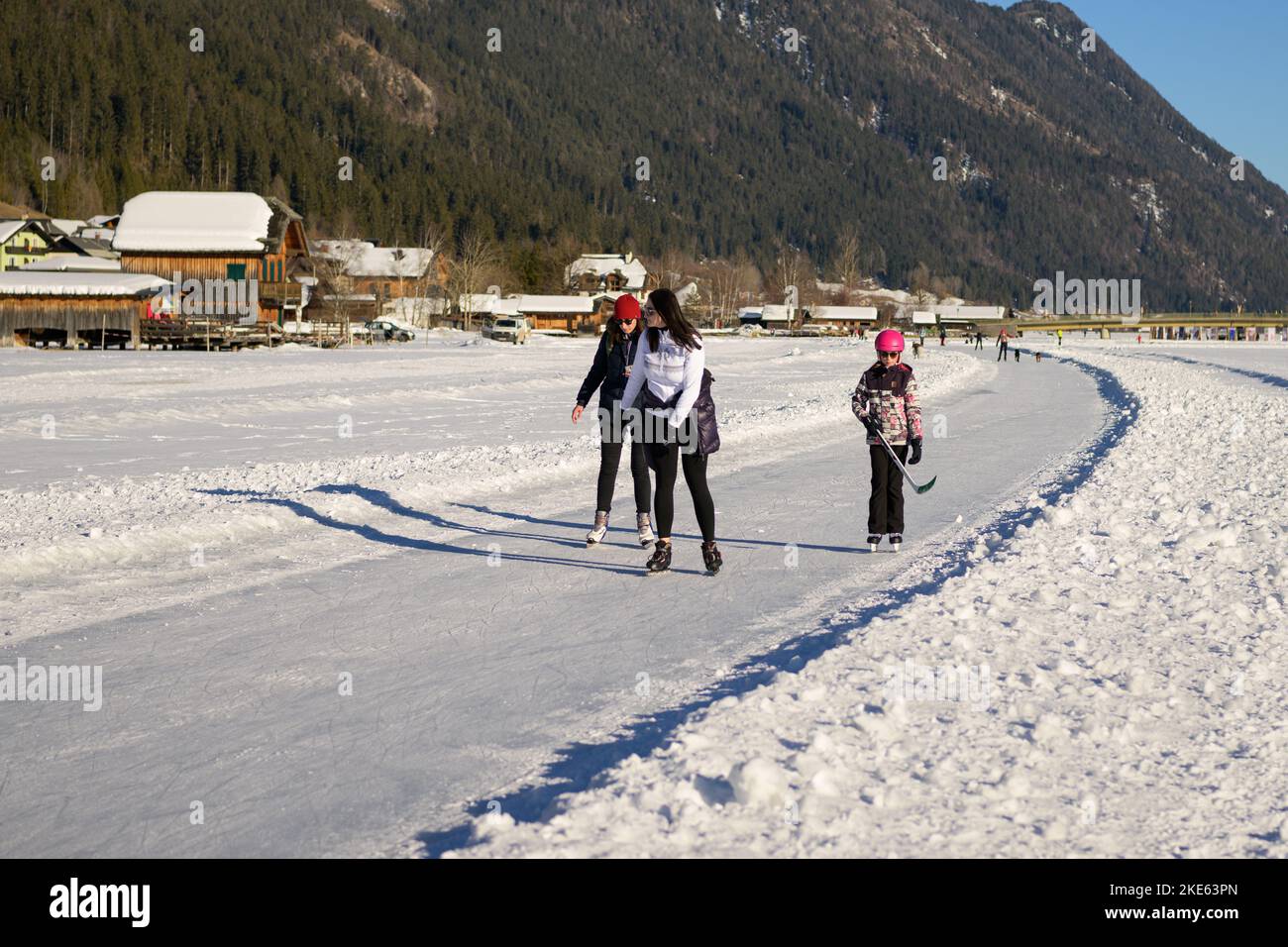 Weissensee, Austria - February 8, 2022: Lake Weissensee (Austria) on a ...