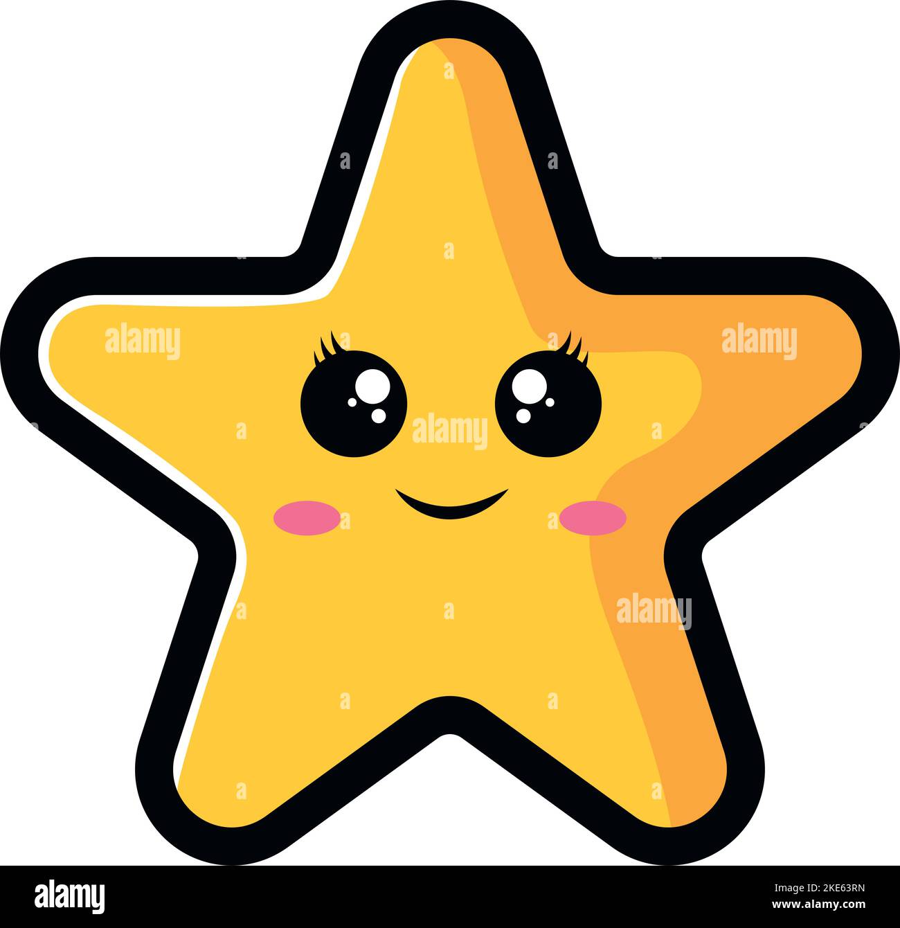 A cartoon-style star isolated on a vertical white background Stock ...