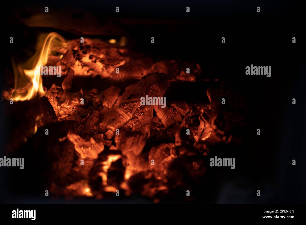 Fire in hearth. Flame texture. Burning coals. High temperature Stock ...