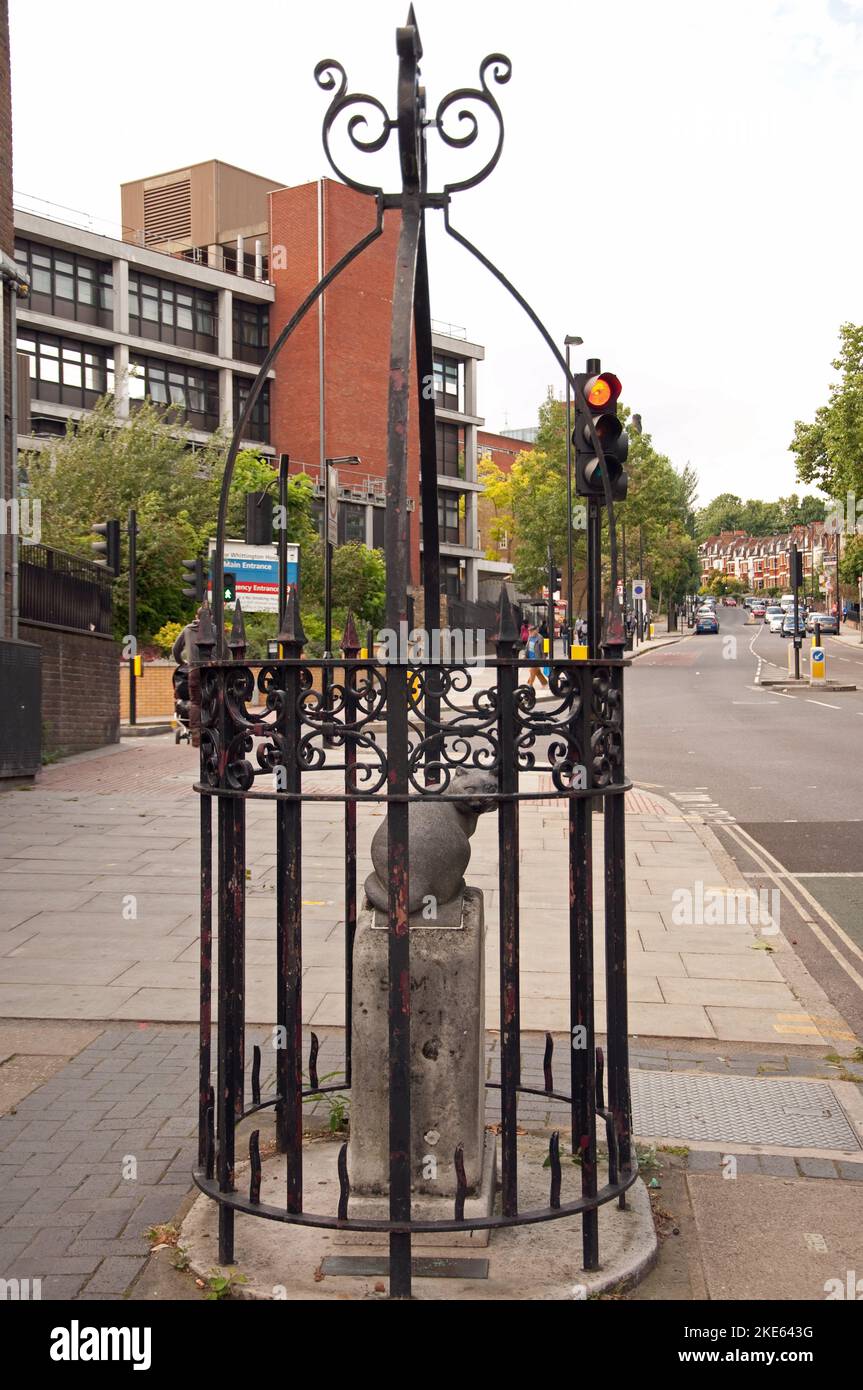 Statue of Dick Whittington's Cat, The Whittington Stone, Highgate Hill ...