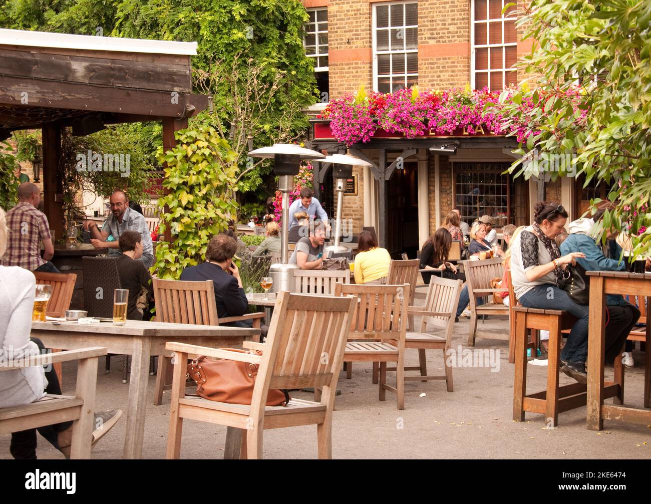 The Flask Public House, Highgate, London, UK. Named after the flasks of ...
