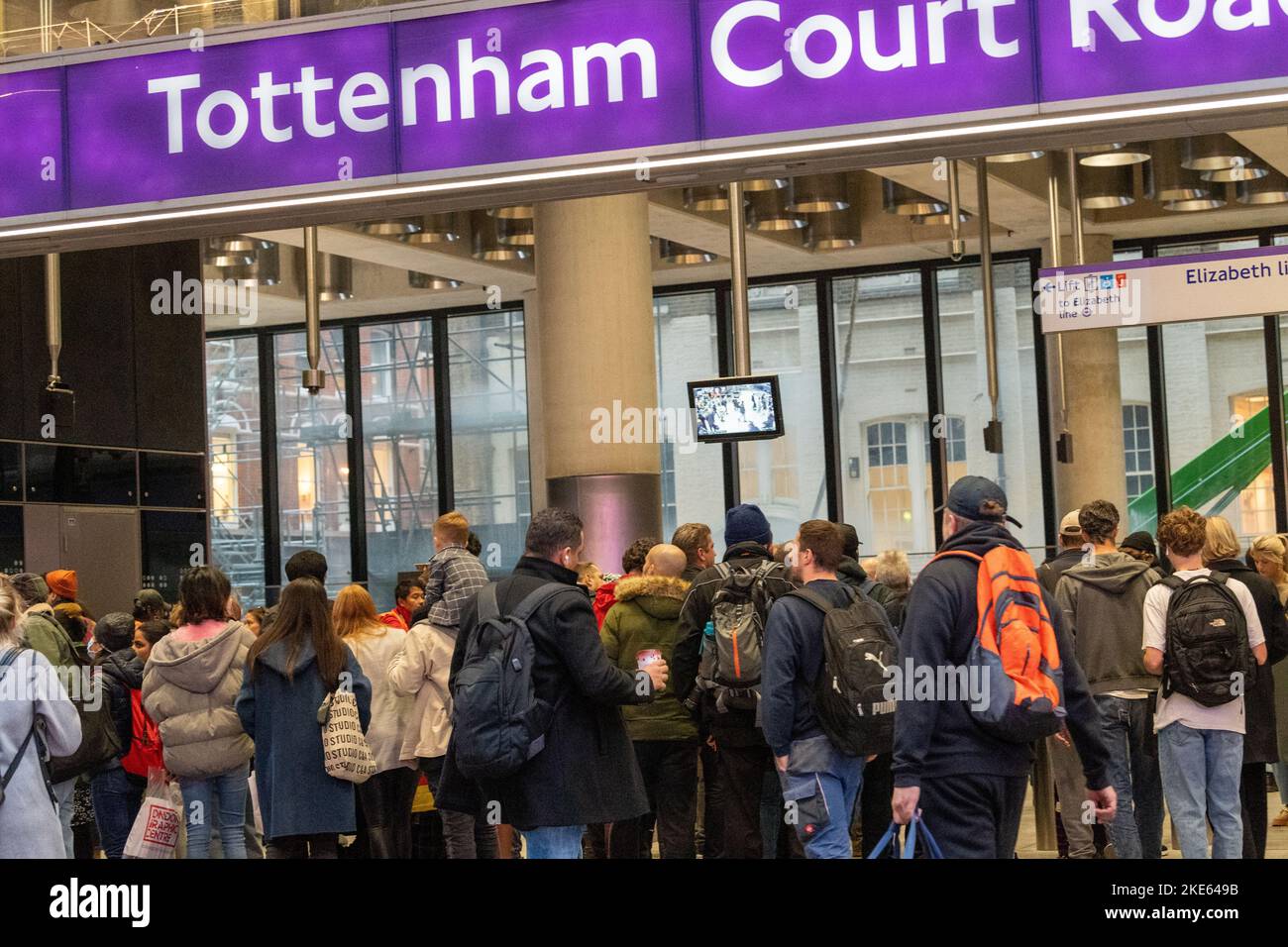 London, UK. 10th Nov, 2022. Tube strikes in London caused large queues ...
