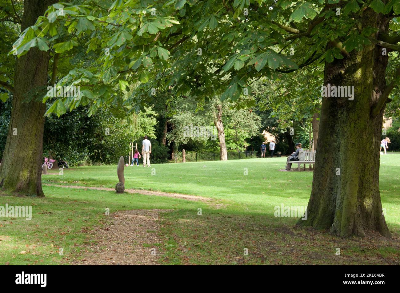 Waterlow Park, Highgate, London, UK - trees, lawn, grass, visitors ...