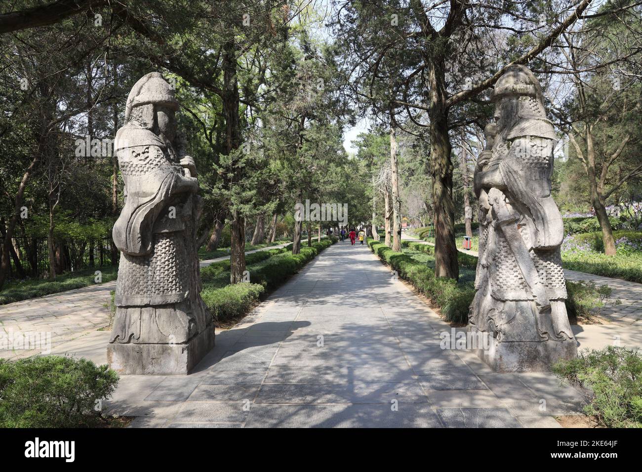 A group of statues in Ming Emperors Tomb, Nanjing, China Stock Photo ...