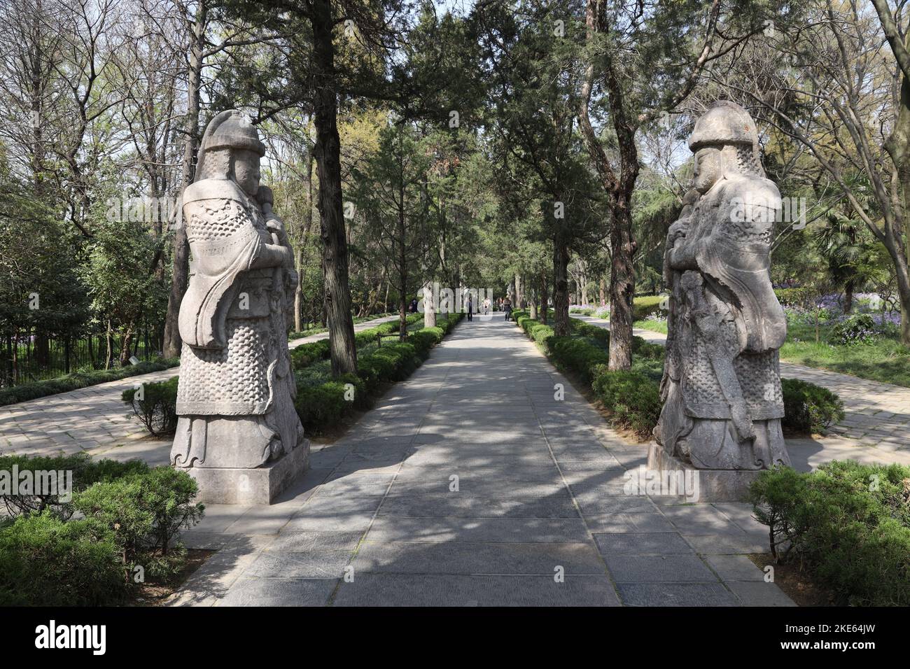 A group of statues in Ming Emperors Tomb, Nanjing, China Stock Photo ...