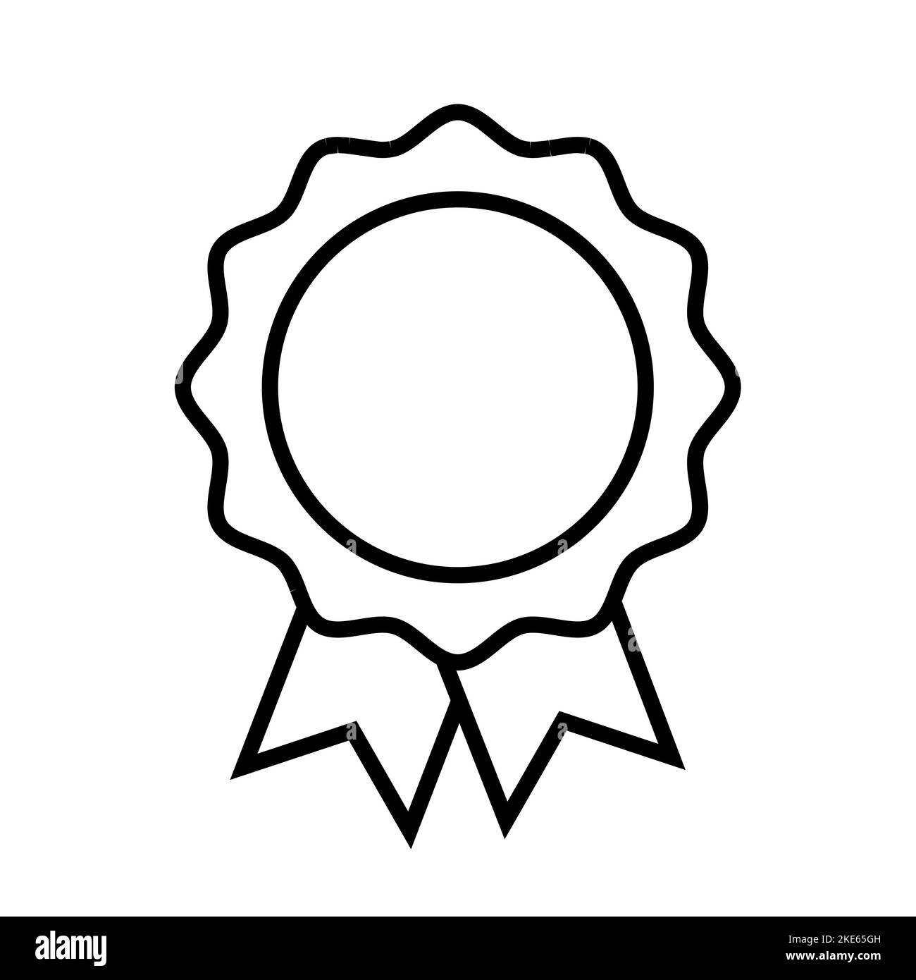 Rosette line icon in flat style. Award symbol Stock Vector Image & Art ...