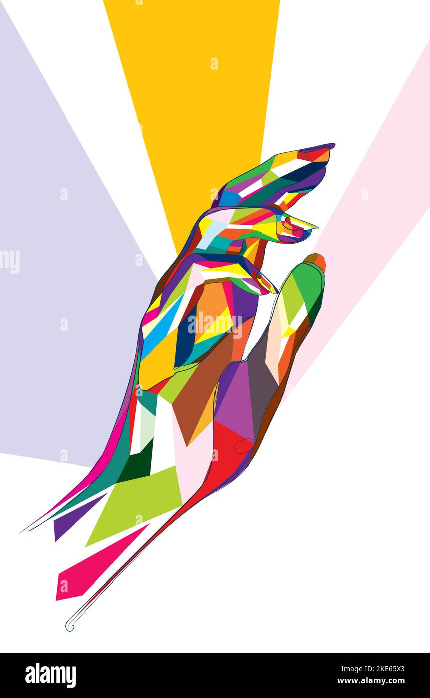 Abstract human hand made of colorful polygons illustration Stock Vector ...