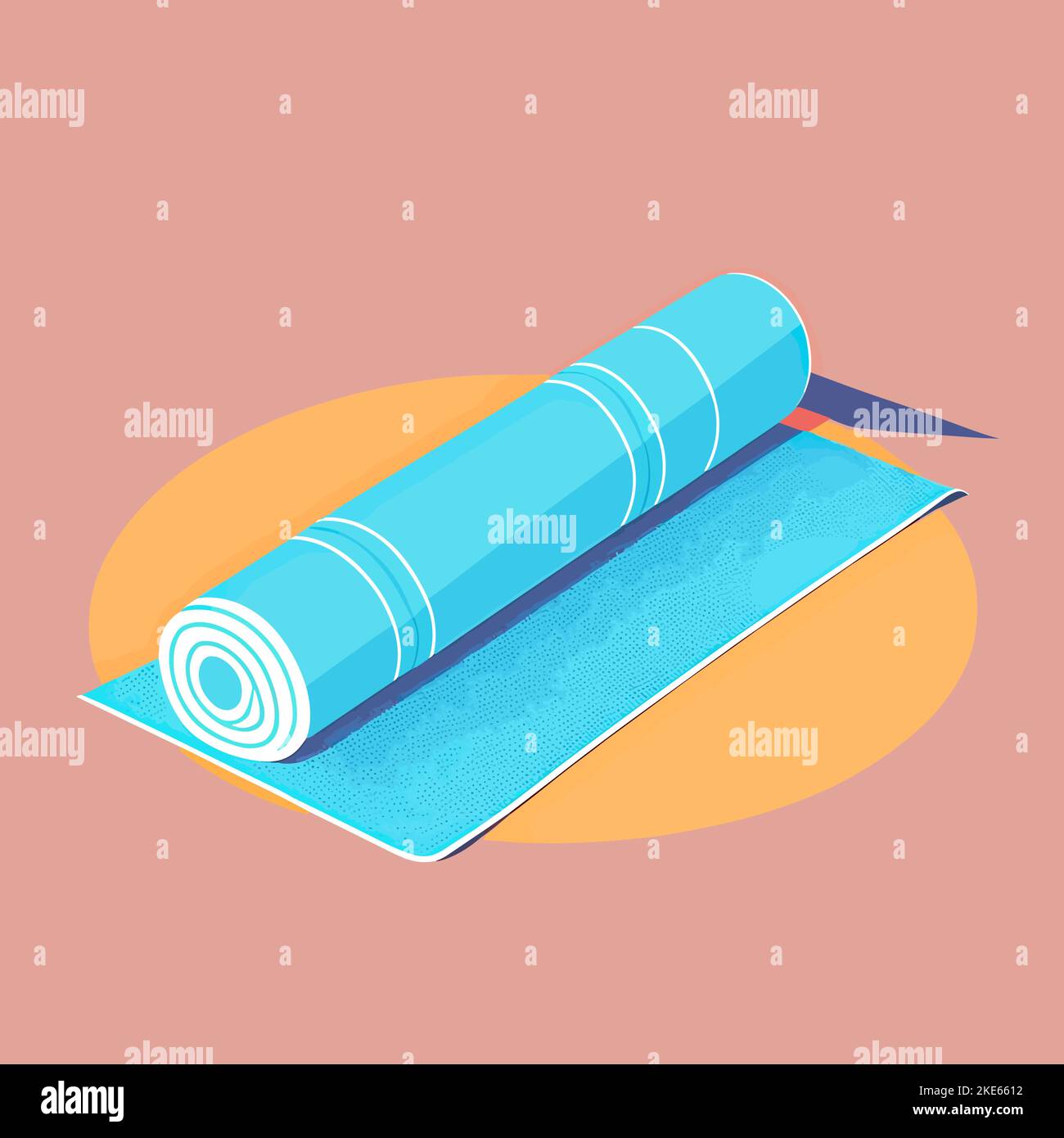 A vector illustration of a rolled-up yoga mat Stock Vector Image & Art ...