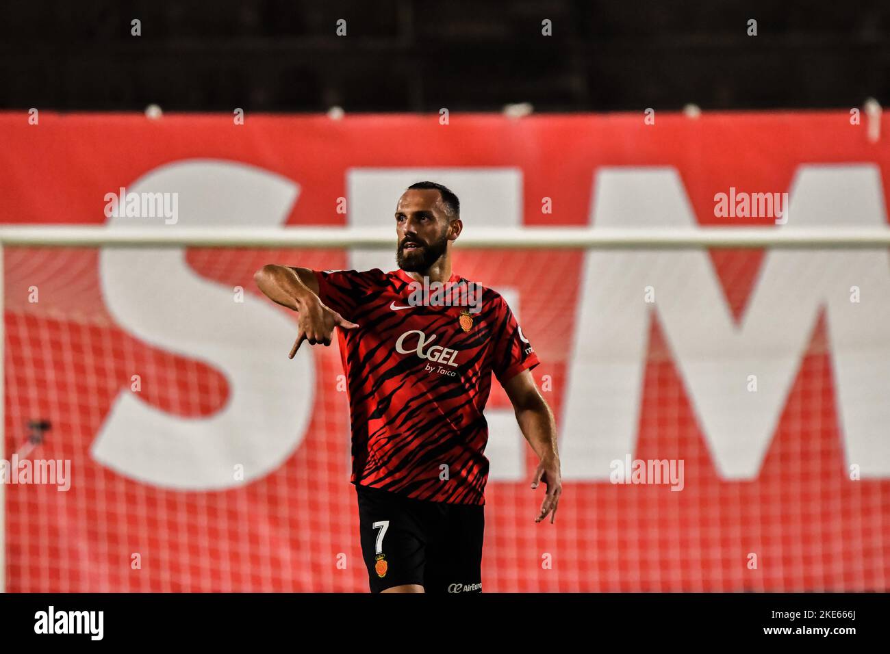 MALLORCA, SPAIN - NOVEMBER 9: Vedat Muriqi of RCD Mallorca celebrate ...