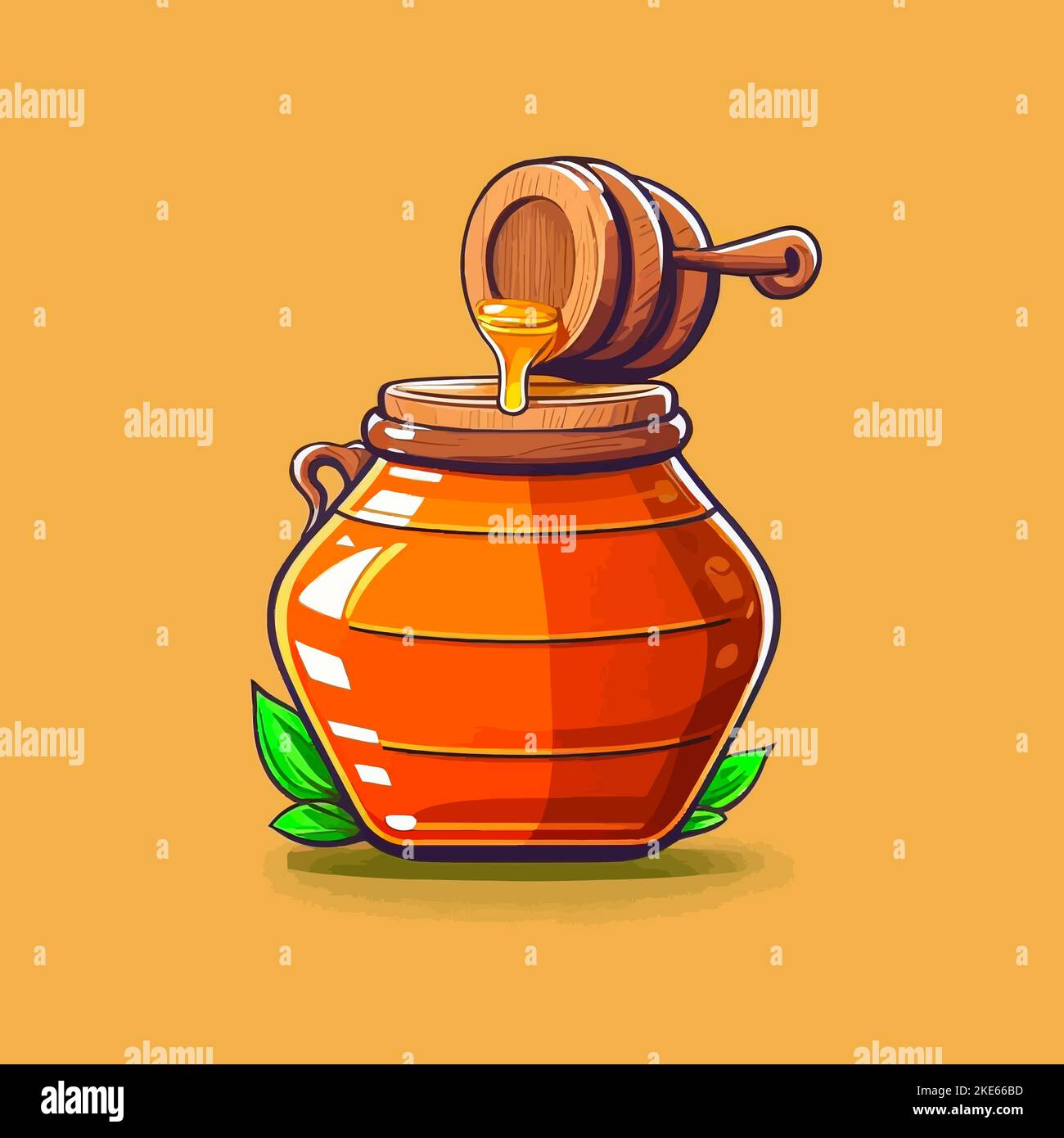 A colorful vector illustration of a honey pot Stock Vector Image & Art ...