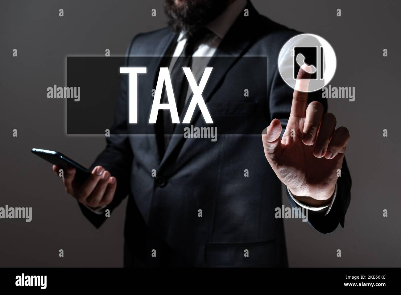 Conceptual display Tax. Business concept compulsory financial charge ...