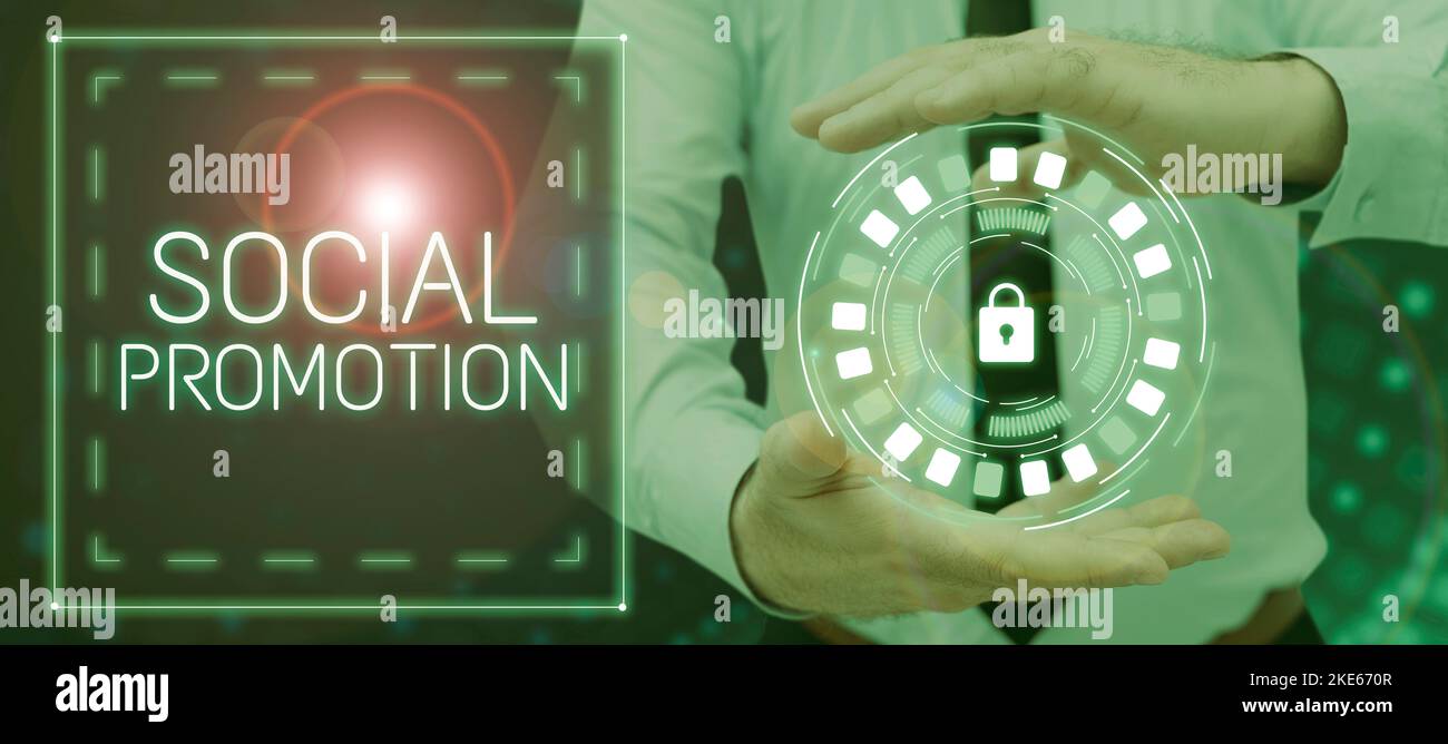 Text sign showing Social Promotion. Business idea promoting a child to ...