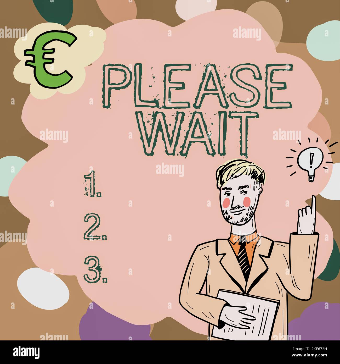 Conceptual caption Please Wait. Business showcase to pause any ...