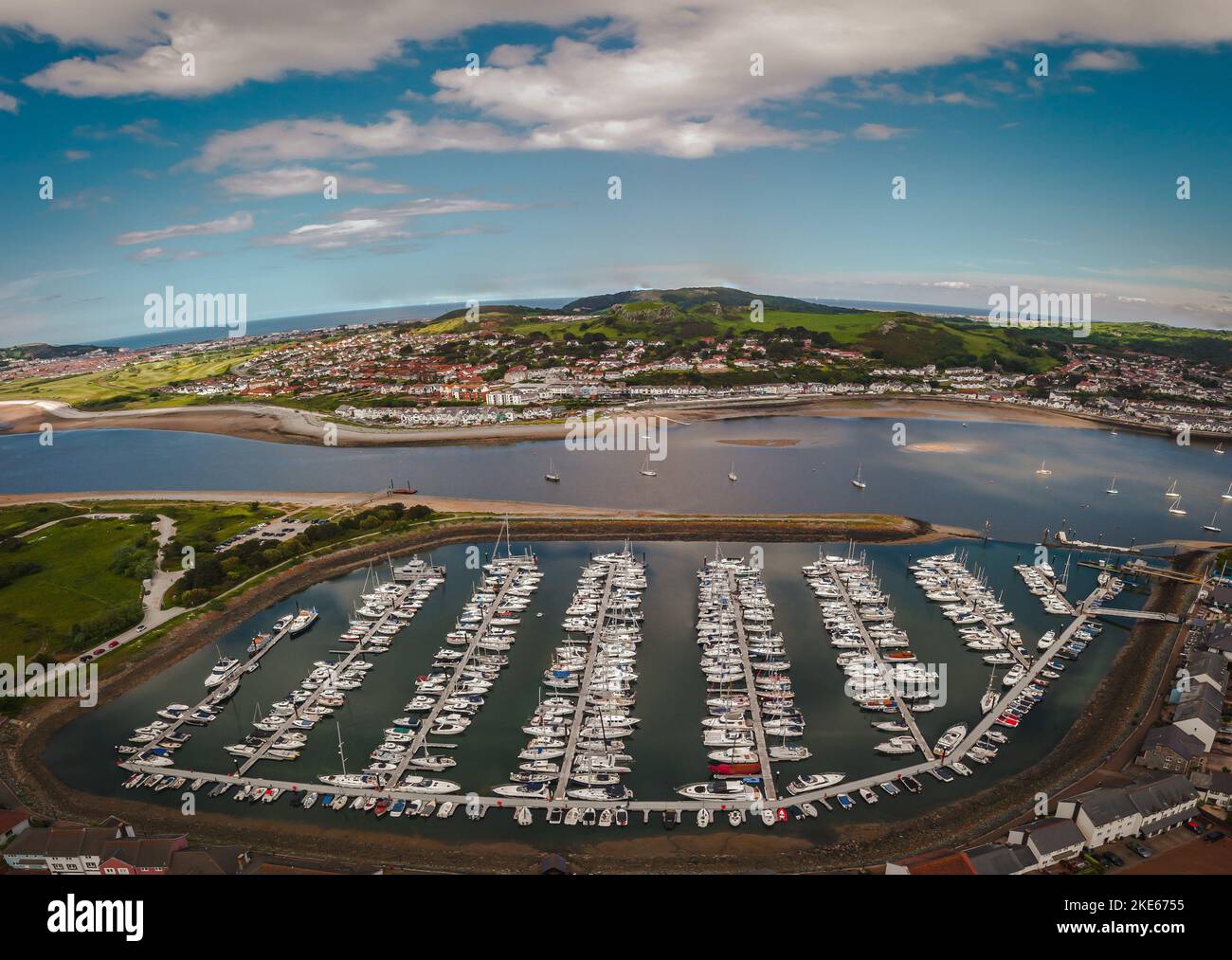 The aerial view of Conwy Quays Marina. Wales, United Kingdom Stock ...
