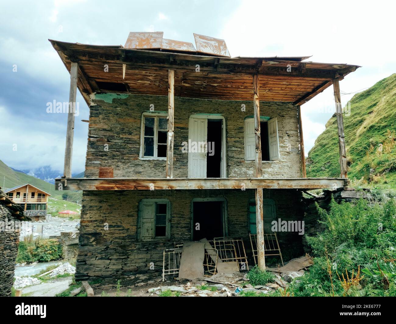 Ushguli, Georgia - September 06 2021: Svan Towers at Ushguli village in ...