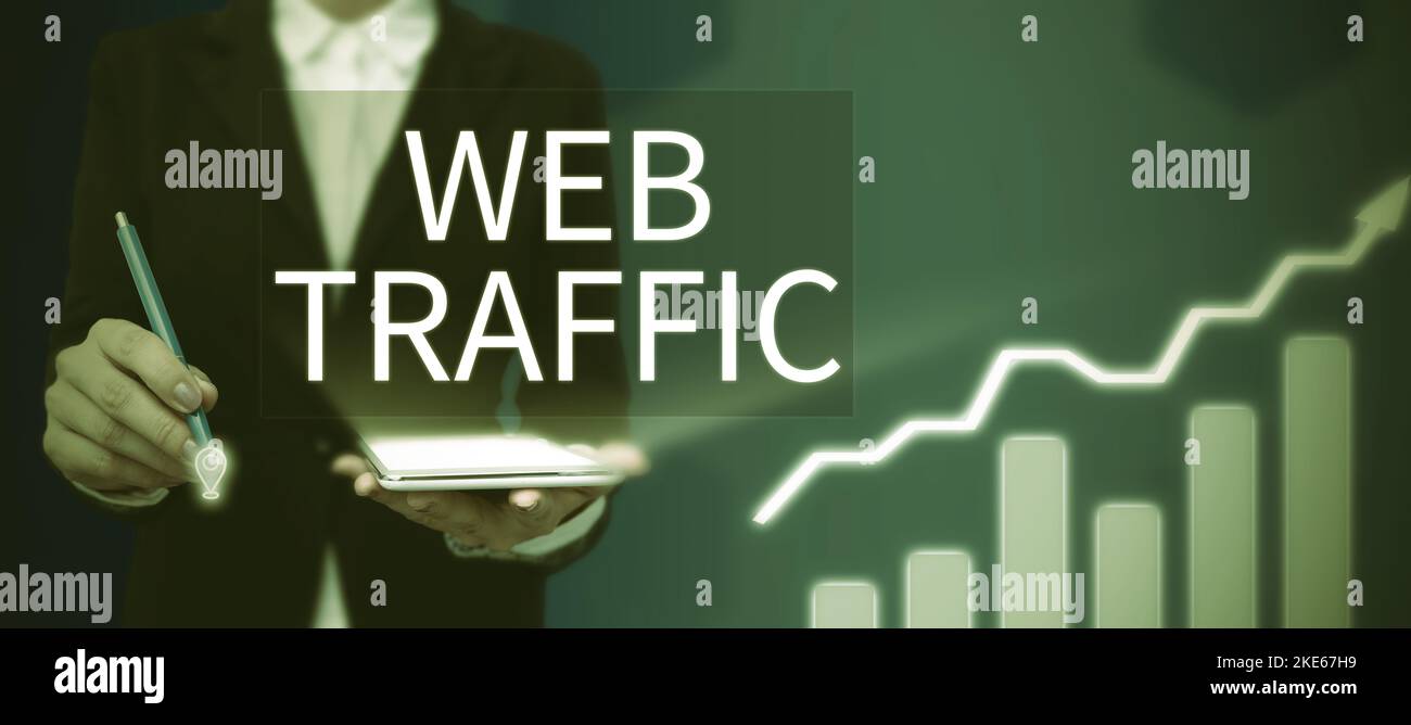 Inspiration showing sign Web Traffic. Conceptual photo amount of web ...