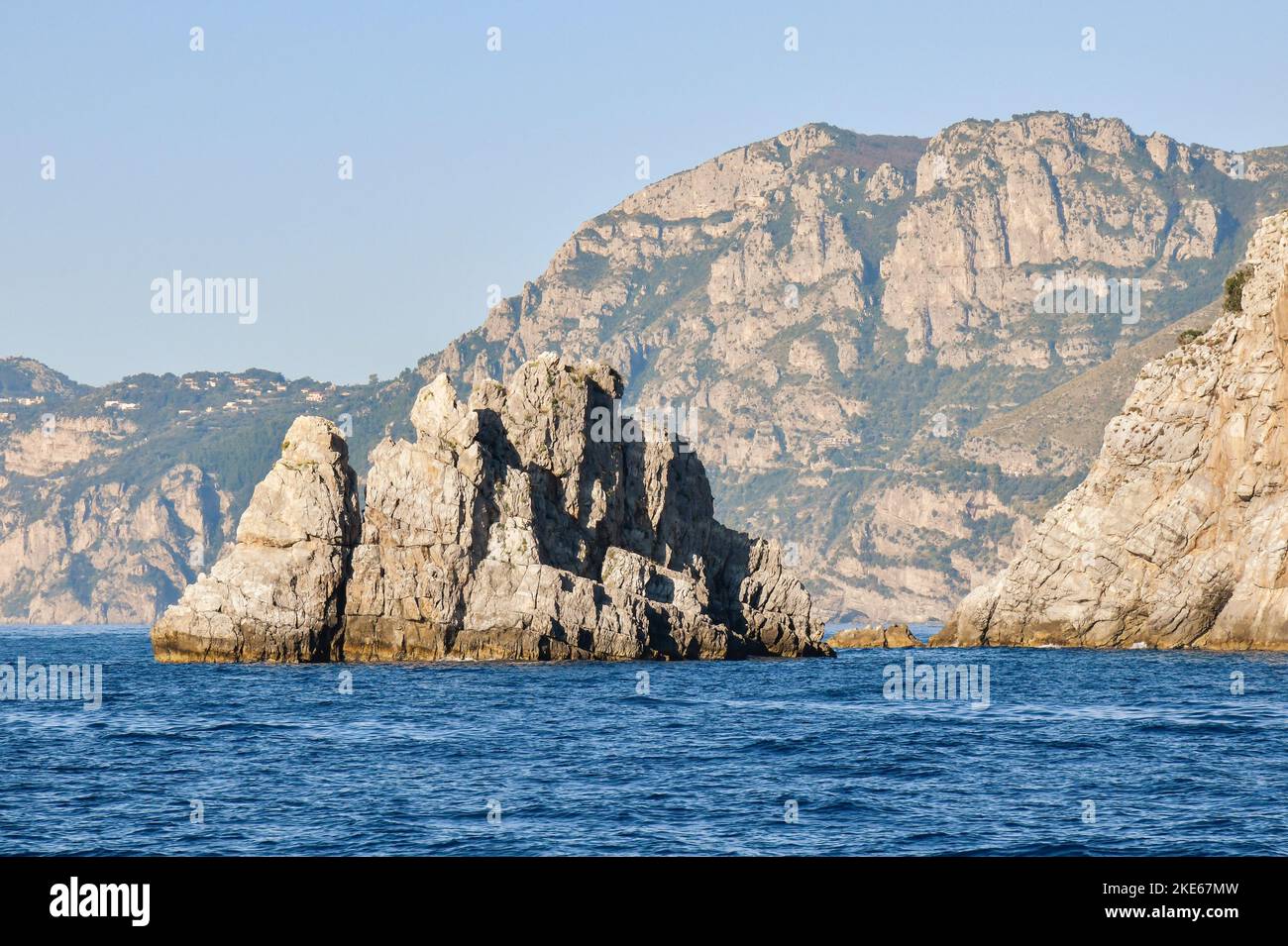 Amalfi coast and bay of salerno from positano hi-res stock photography ...