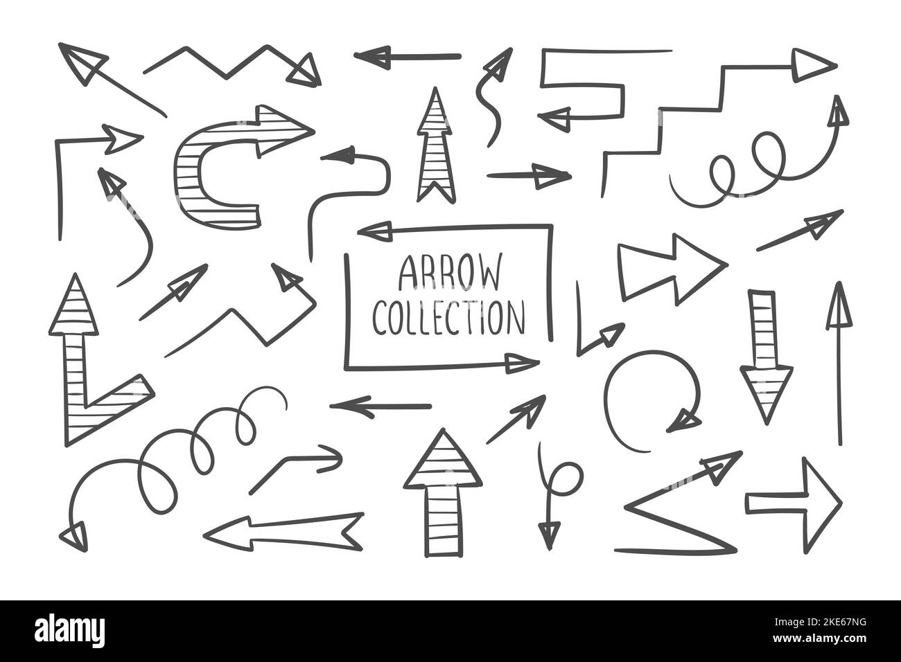 Doodle vector arrows. Collection of Vector Arrows. Arrows icons set ...