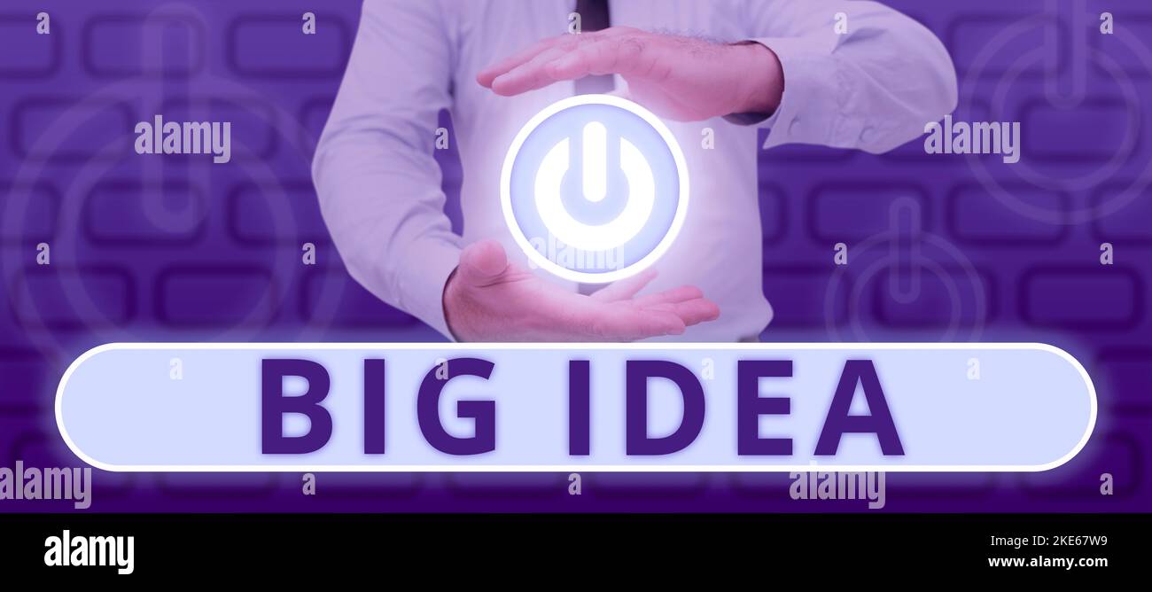 Conceptual caption Big Idea. Internet Concept Having great creative ...
