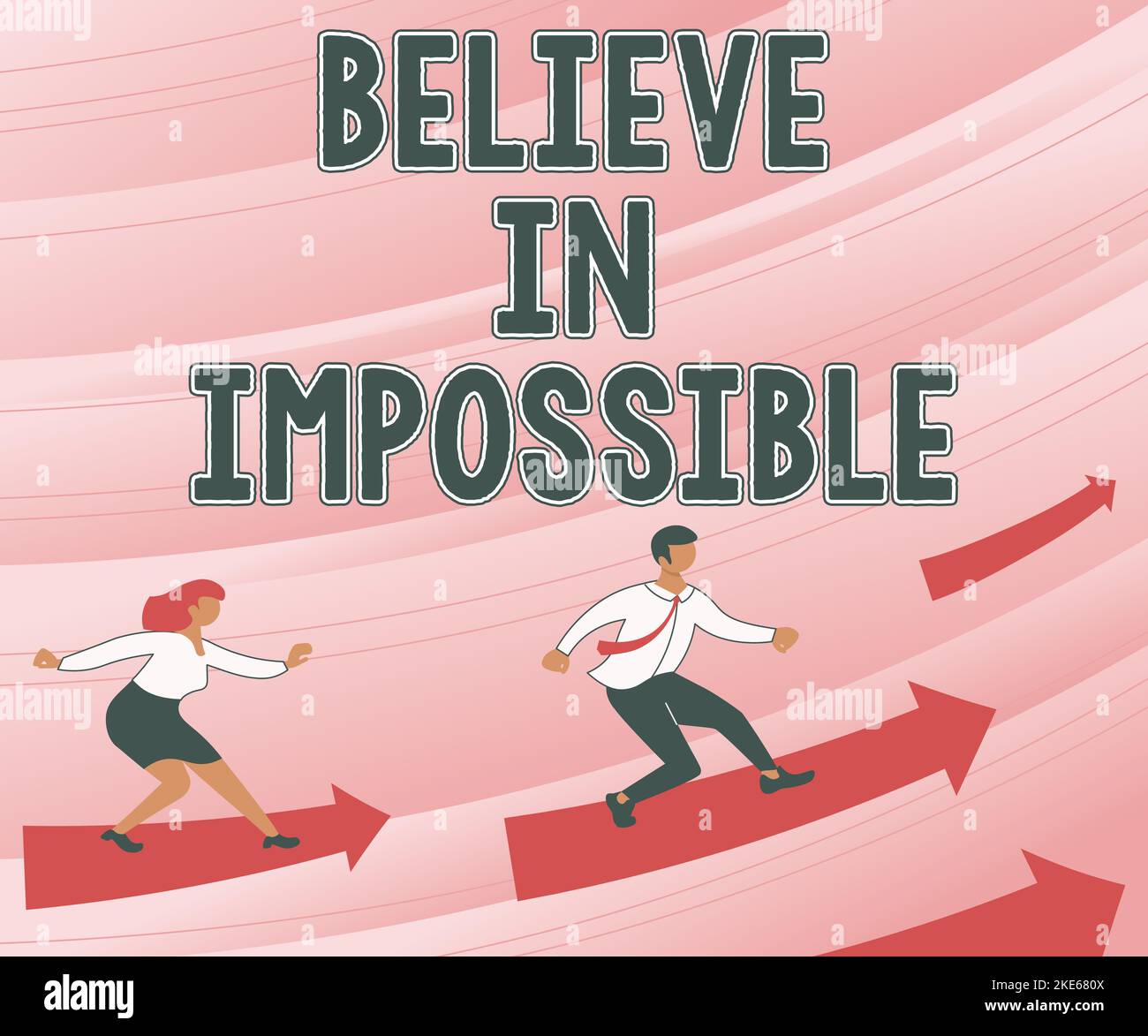 Hand writing sign Believe In Impossible. Word for motivation and ...