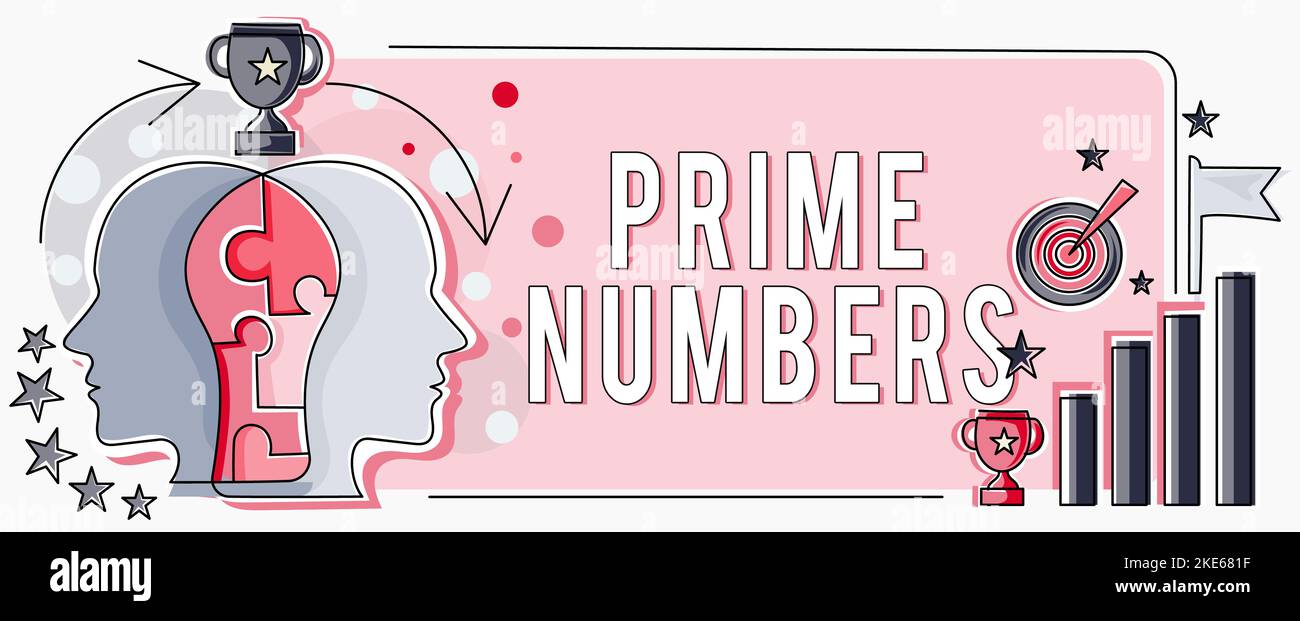 Text showing inspiration Prime Numbers. Word for a positive integer ...