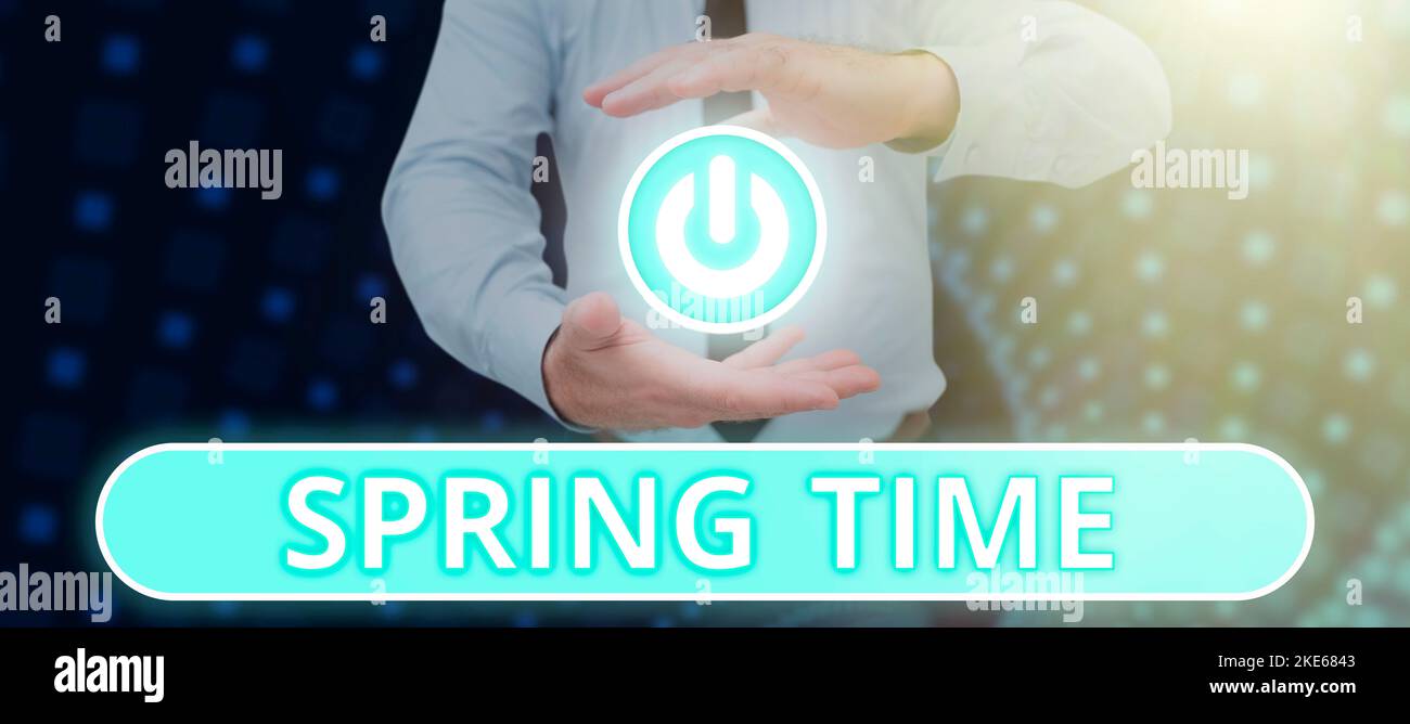 Inspiration showing sign Spring Time. Business overview temperate ...