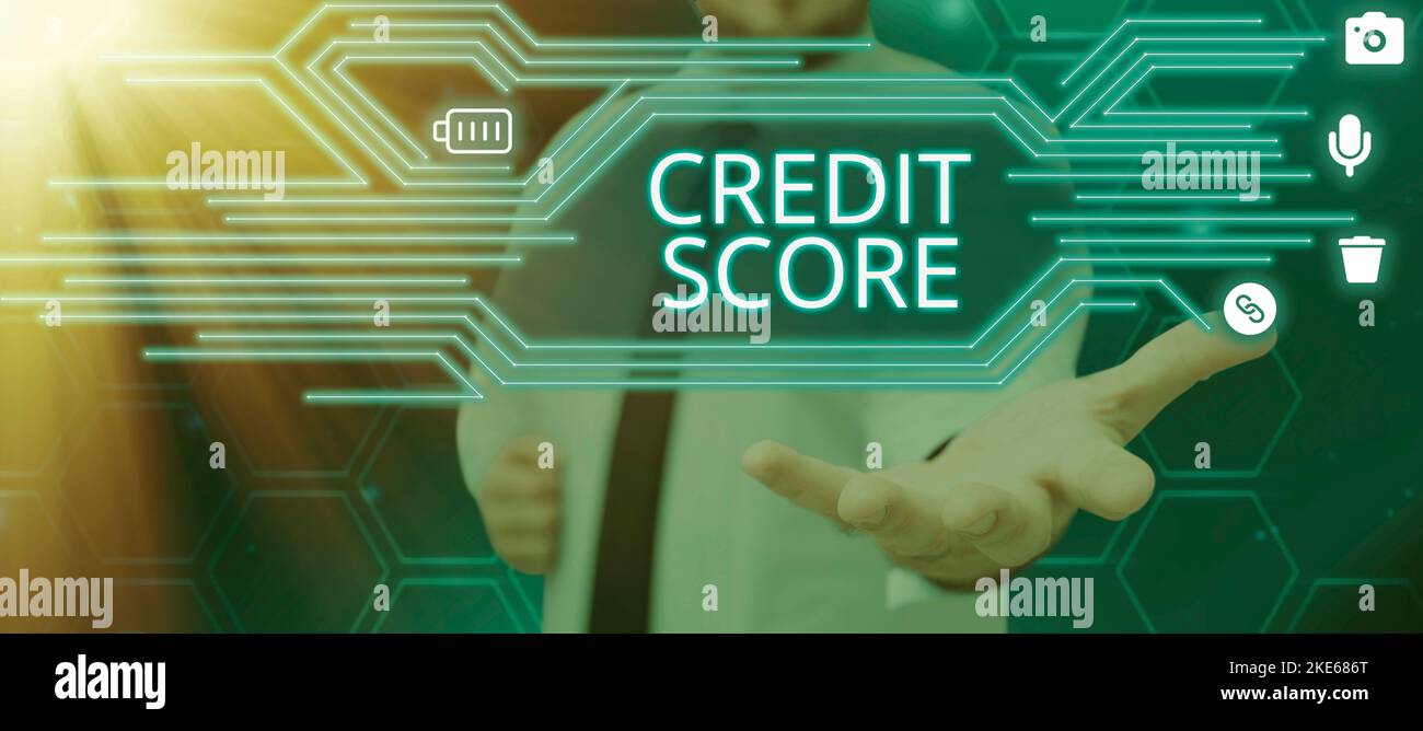 Text showing inspiration Credit Score. Business approach numerical ...